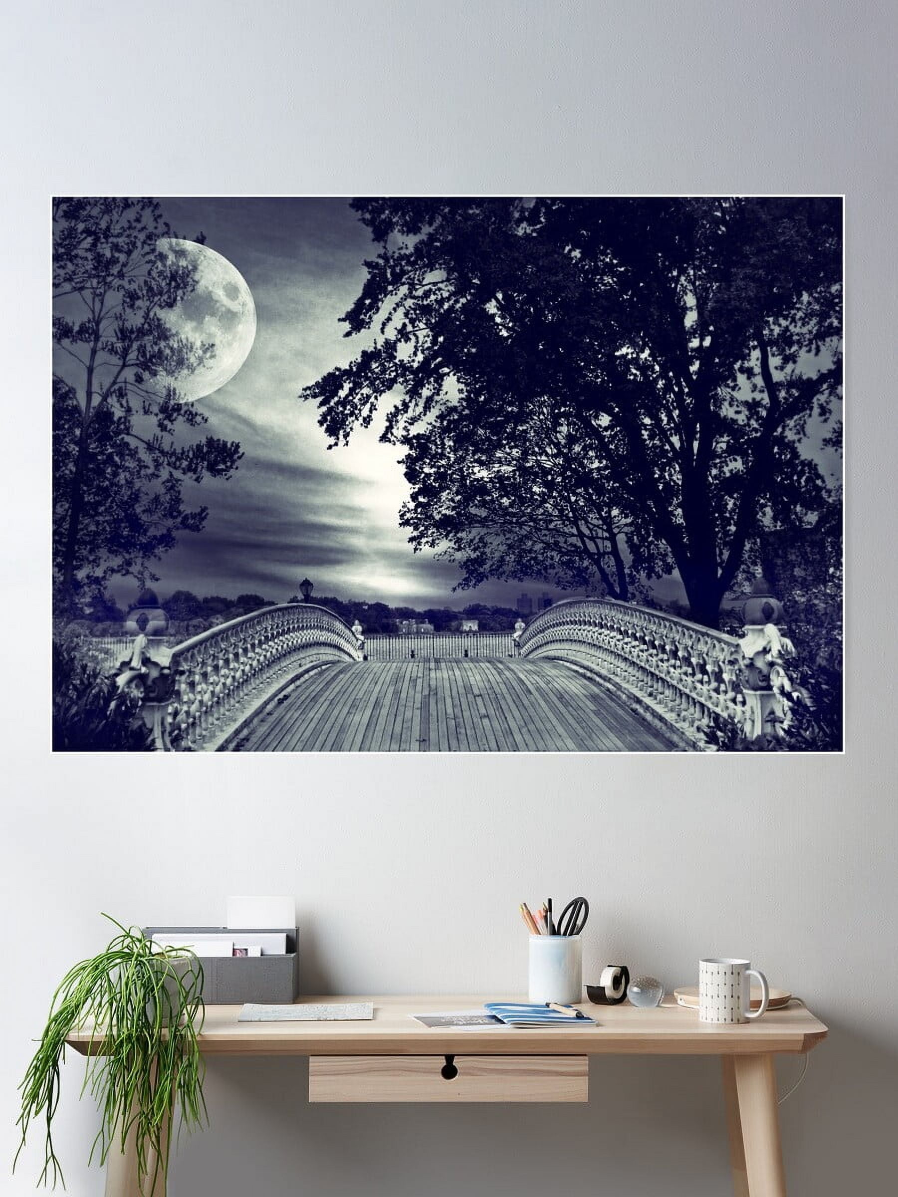 Gothic Moon Poster Wall Art, Modern Wall Decor For Living Room Bedroom ...