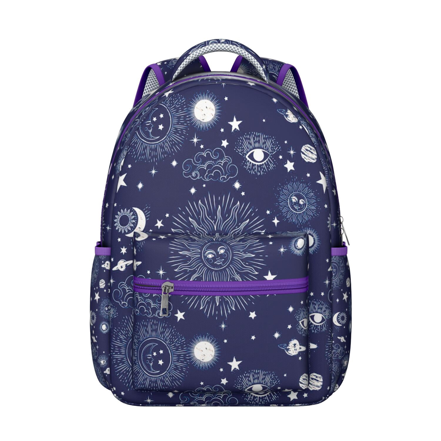 Gothic Moon & Star Waterproof School Backpack - Ergonomic Student ...