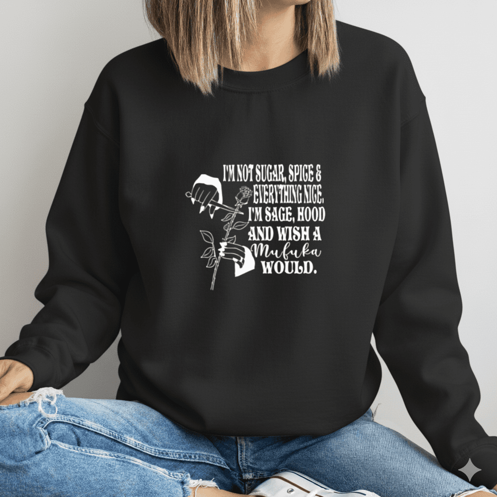 Gothic Morticia Quote Funny Humor Not Sugar Spice Meme Sweatshirt, up ...