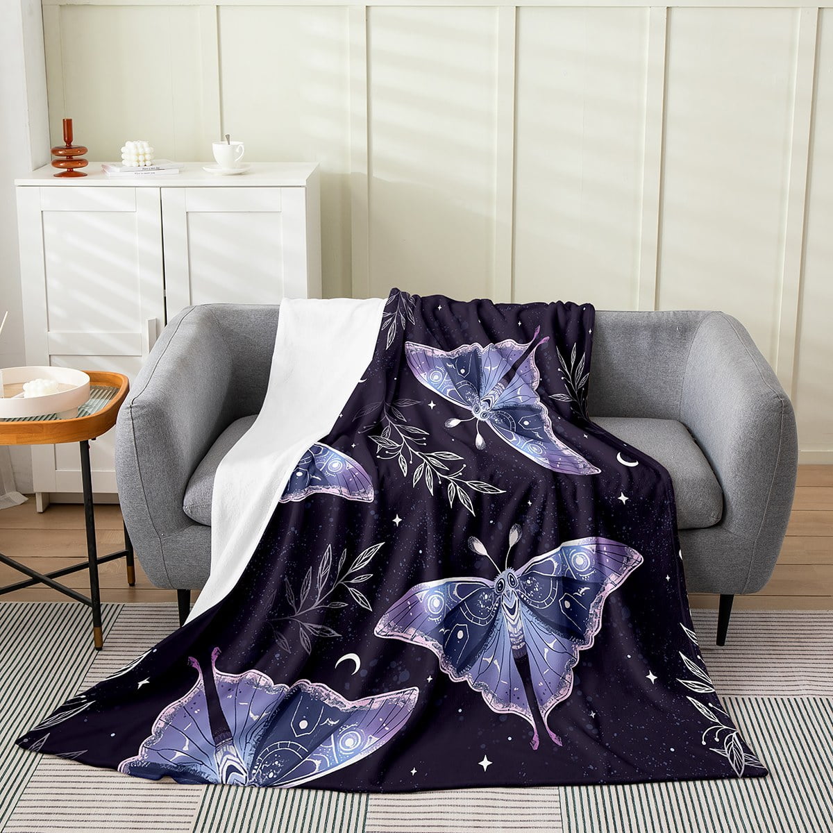 Gothic Moth Throw Blanket Purple Butterfly Blanket Baby 30x40 Glitter ...