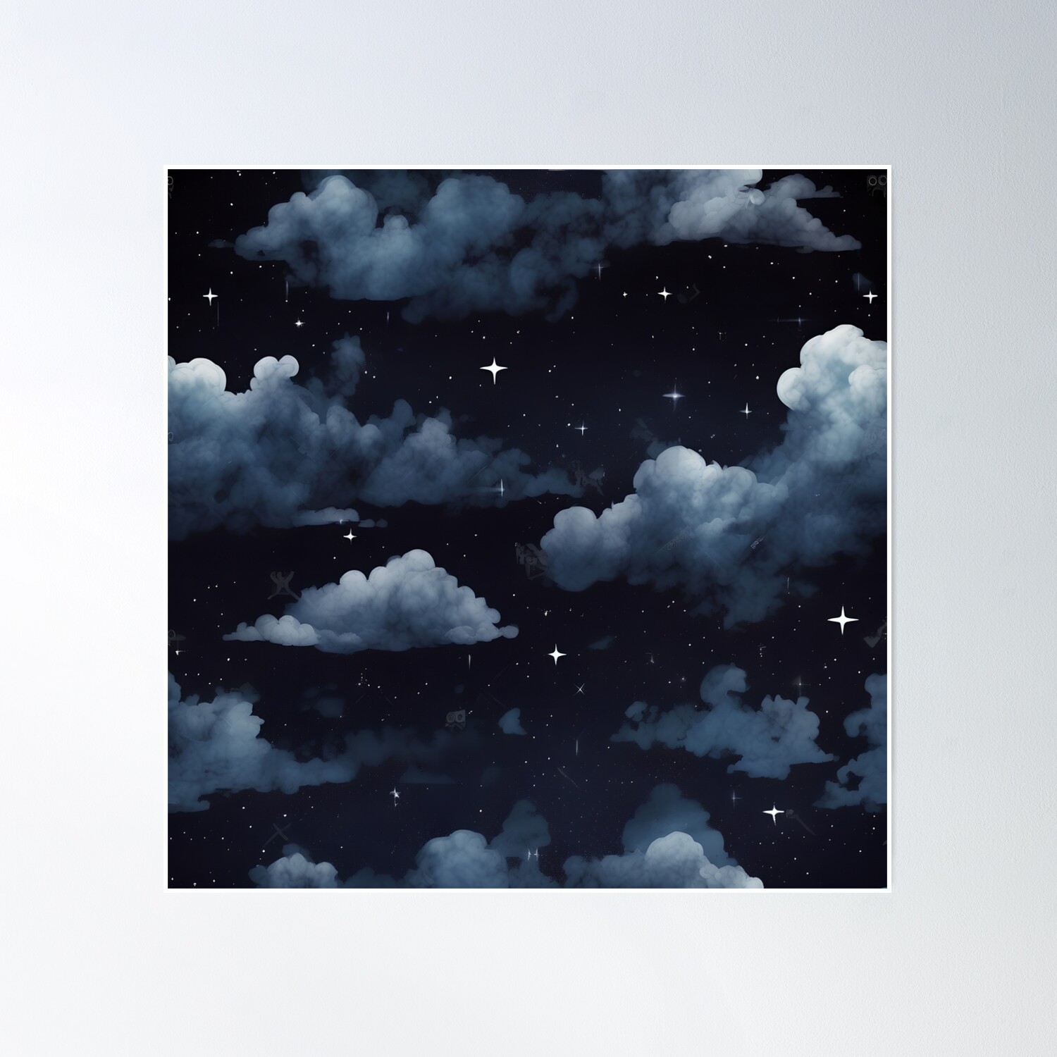Gothic Night Sky Poster Wall Art, Modern Wall Decor, 30x30 UNFRAMED ...