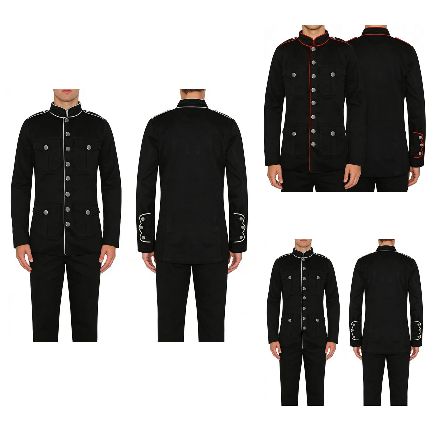 Gothic Officer Coat For Casual Long Jacket With Trim Detailing And ...