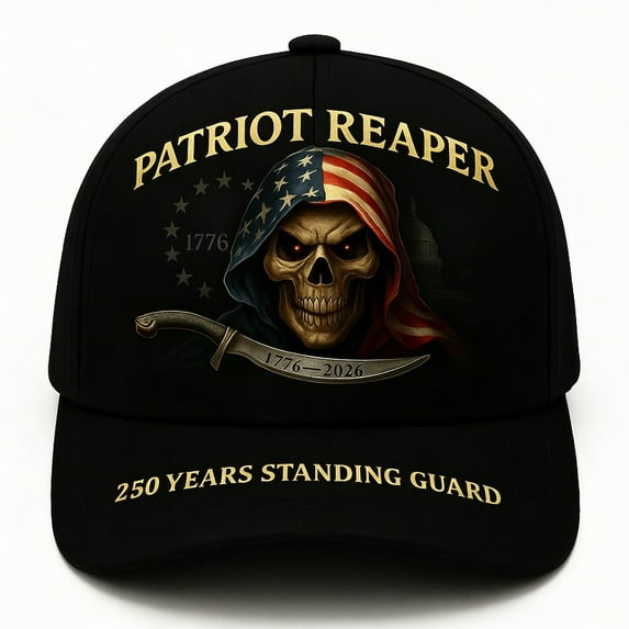 Gothic Patriot Reaper 250 Years Standing Guard Skull Baseball Cap ...