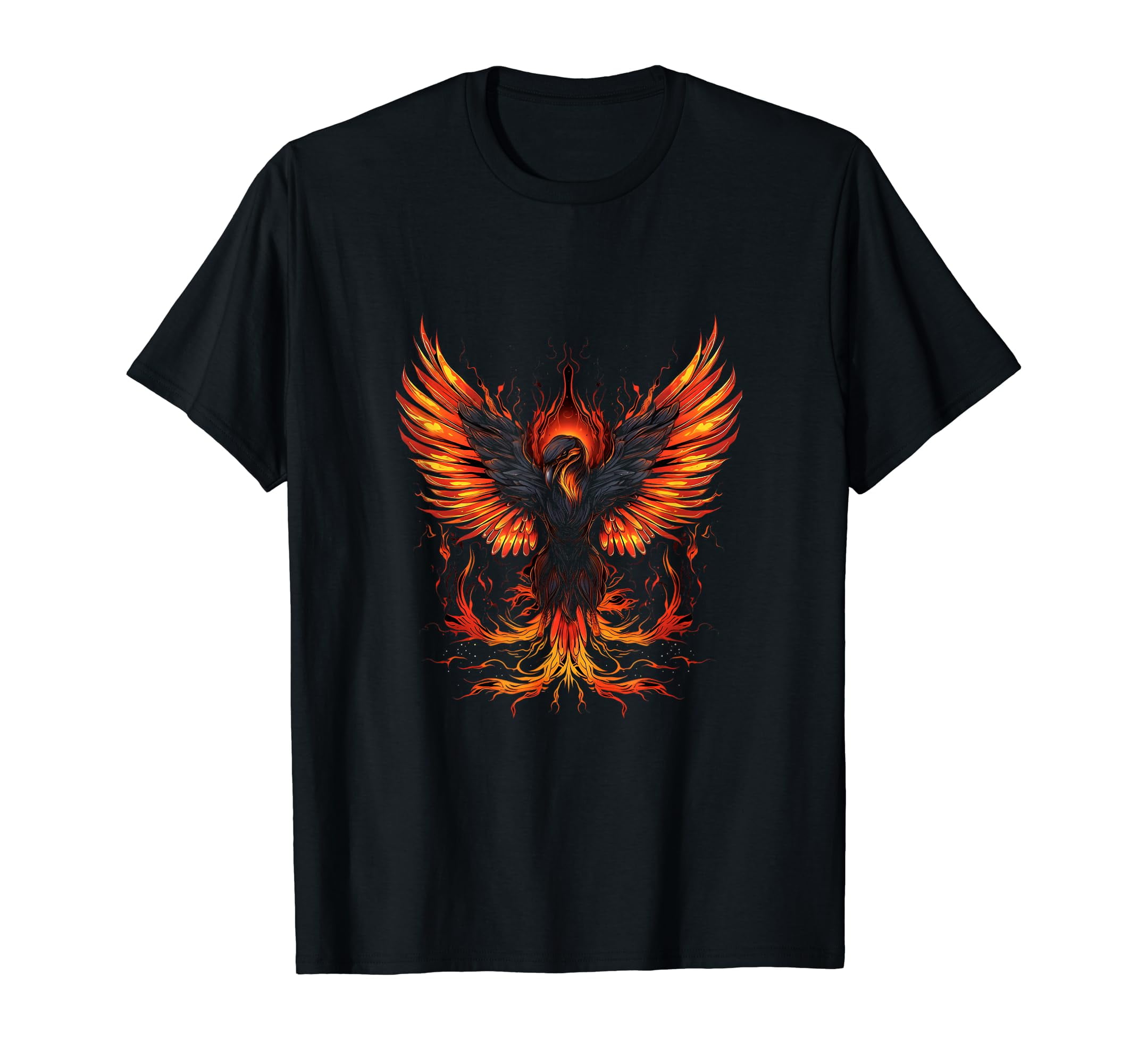Gothic Phoenix Bird Goth Occult Punk Dark Fantasy Soft Black T-Shirt ...