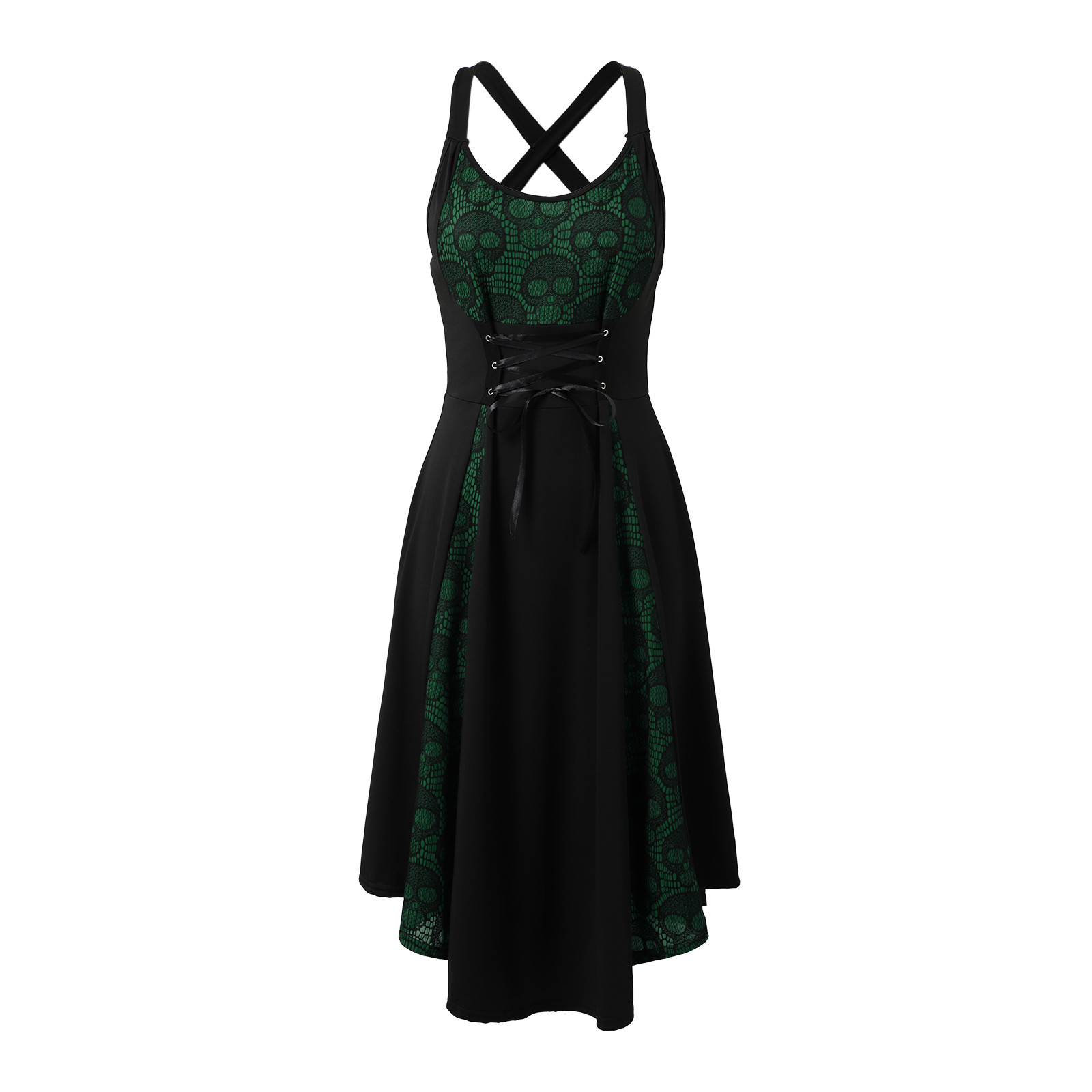 Gothic Punk Lace Trim Corset Dress Cosplay Costume Medieval Gothic ...