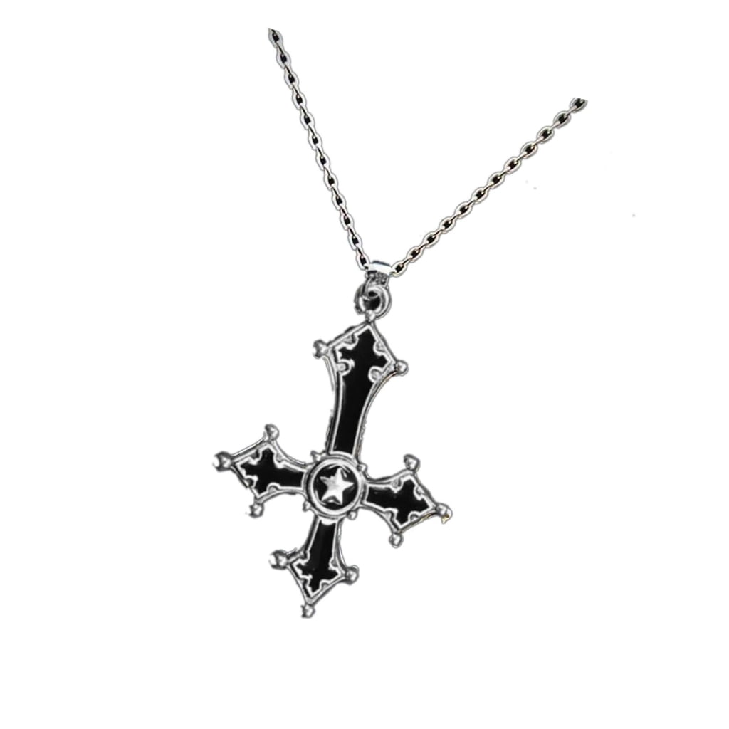 Gothic Punk Necklace with Inverted Crucifix Pendant Neckchain for ...