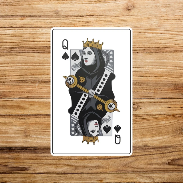 Gothic Queen Of Spades Vinyl Sticker - Edgy Poker Card Decal For ...