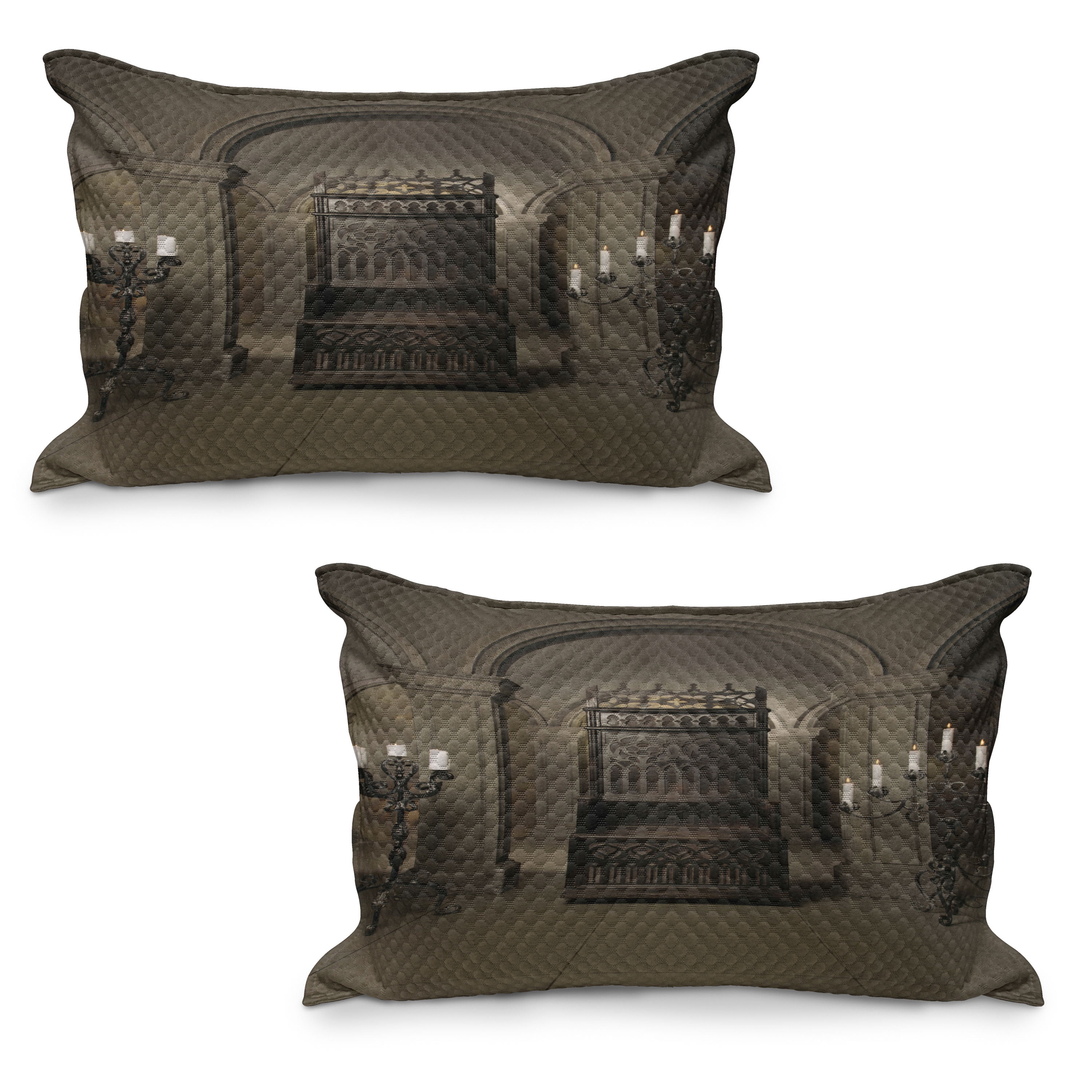 Gothic Quilted Pillowcover Set of 2, Royal in Medieval Castle ...