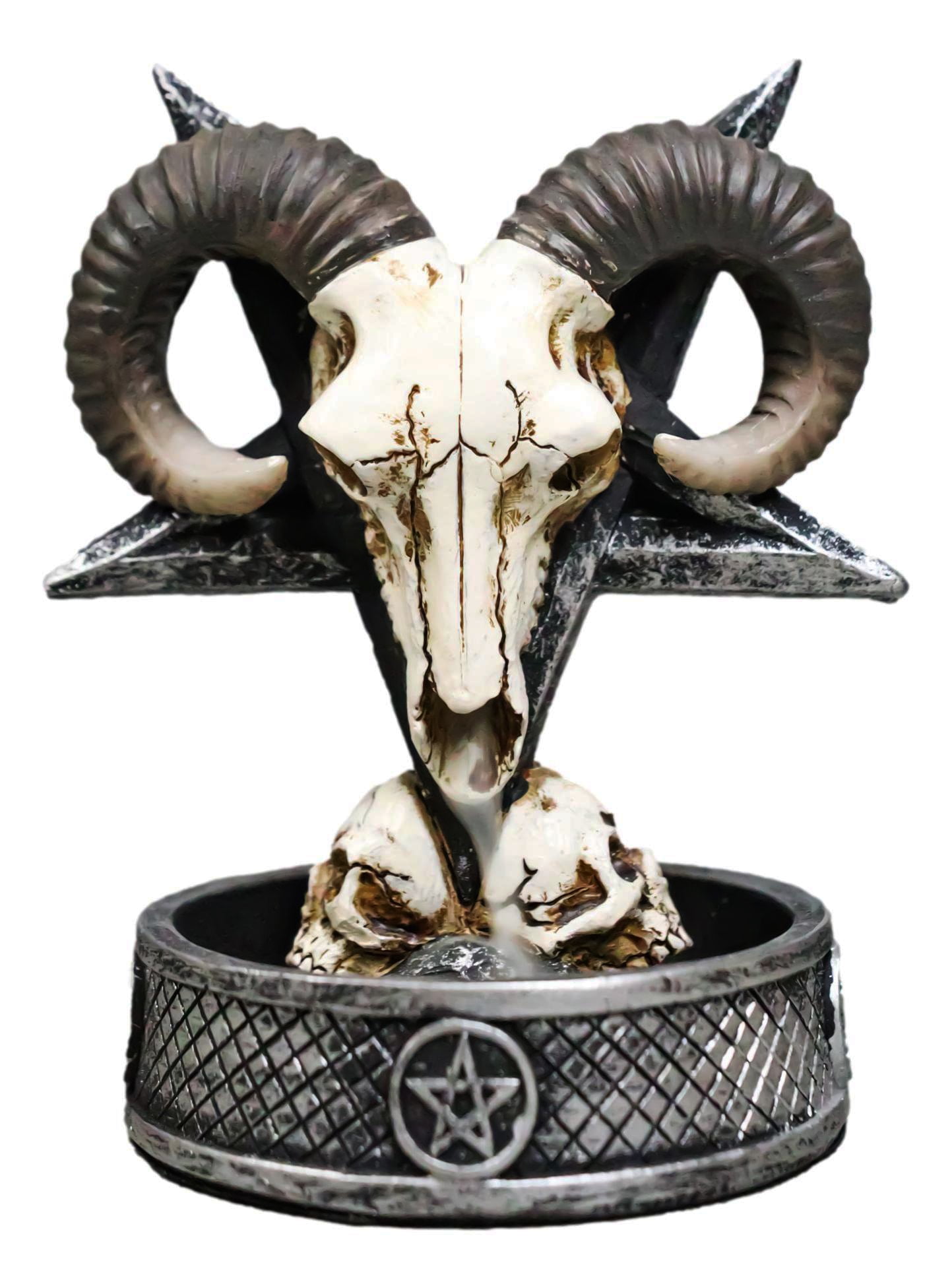Gothic Ram Skull Inverted Pentagram On Skulls Grave Backflow Incense ...