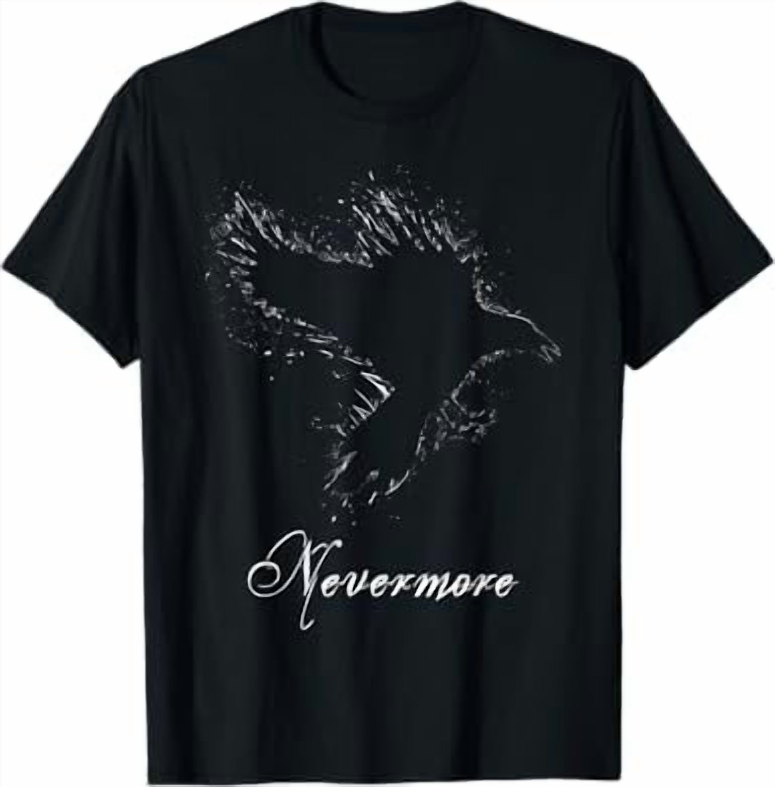 Gothic Raven Art With Nevermore Quote And Macabre Poetry Theme Unisex T ...