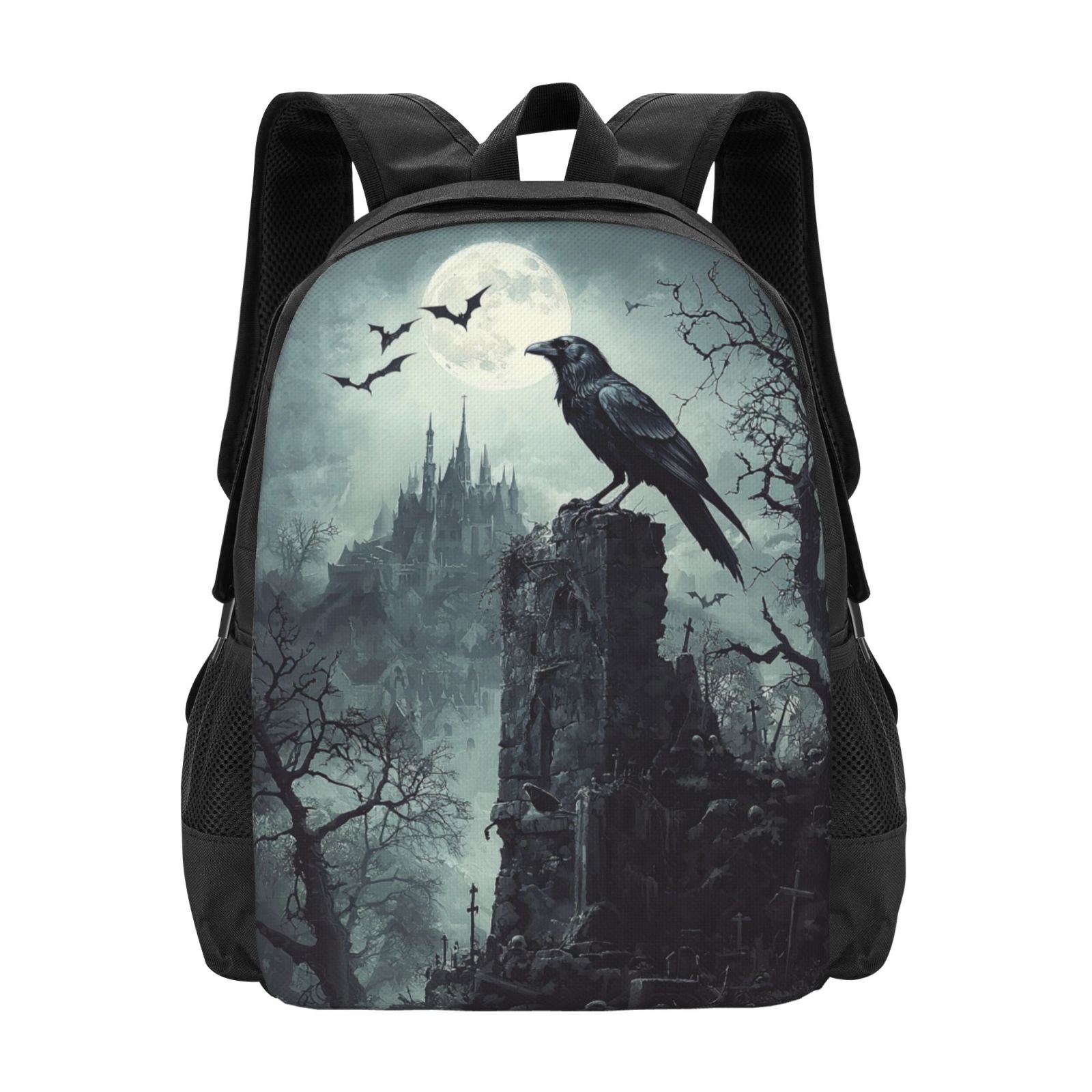 Gothic Raven Backpack Lightweight Casual Backpacks Fashion Printed ...