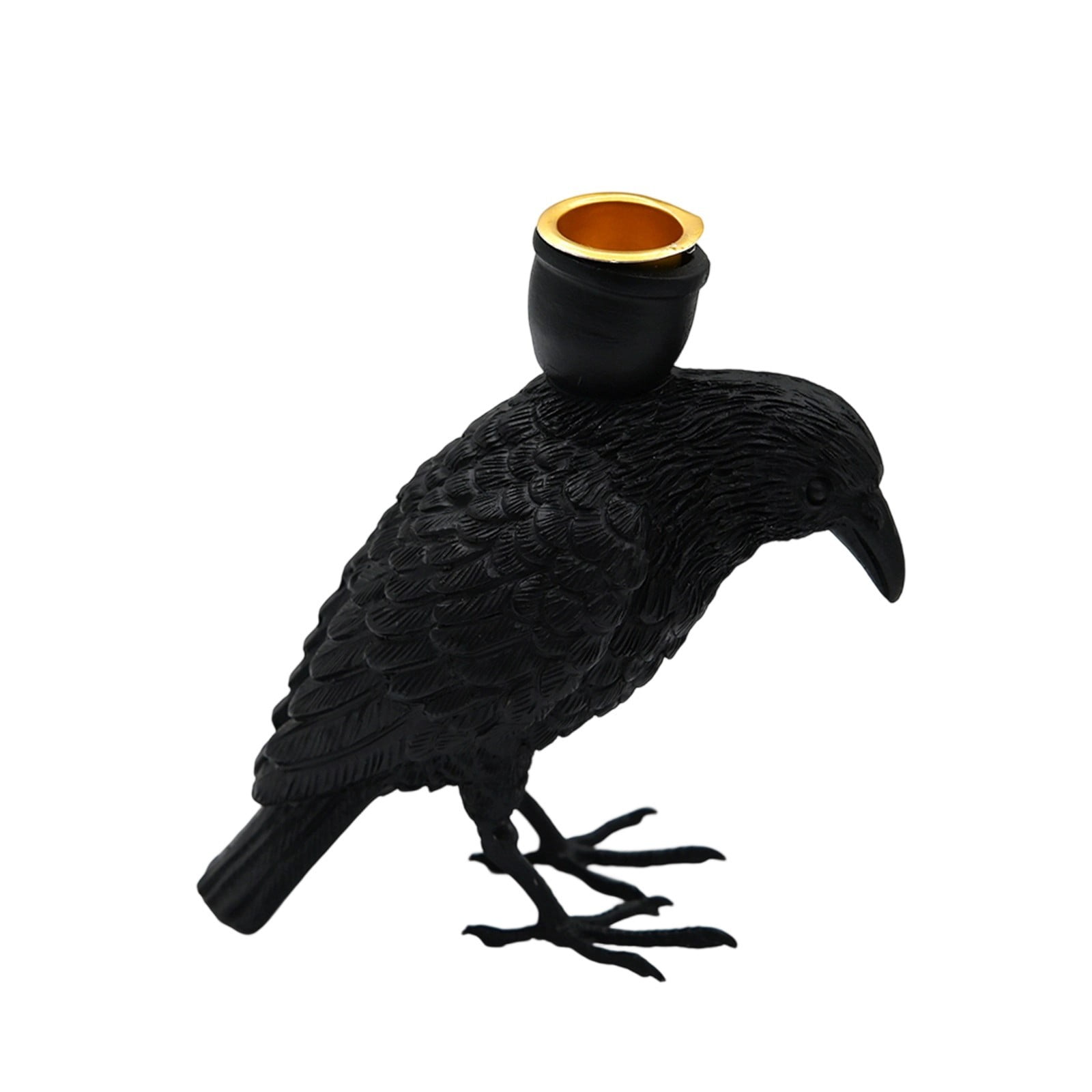 Gothic Raven Candle Holder Halloween Decorations - Resin Haunted Bird ...