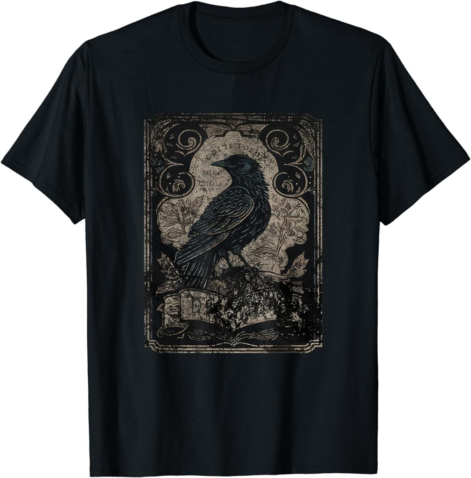 Gothic Raven Crow Tarot Card Witchy Dark Design Gifts T-Shirts ...
