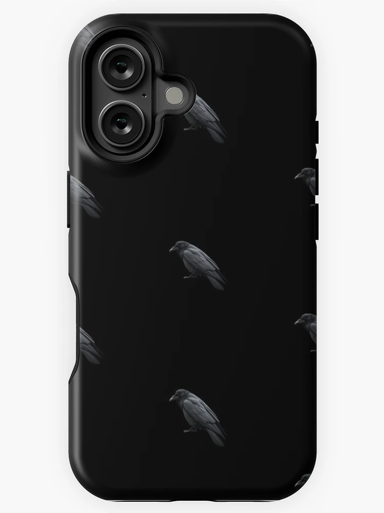 Gothic Raven Cute Halloween Bird Graphic iPhone Case 11 to 16 Pro Max ...