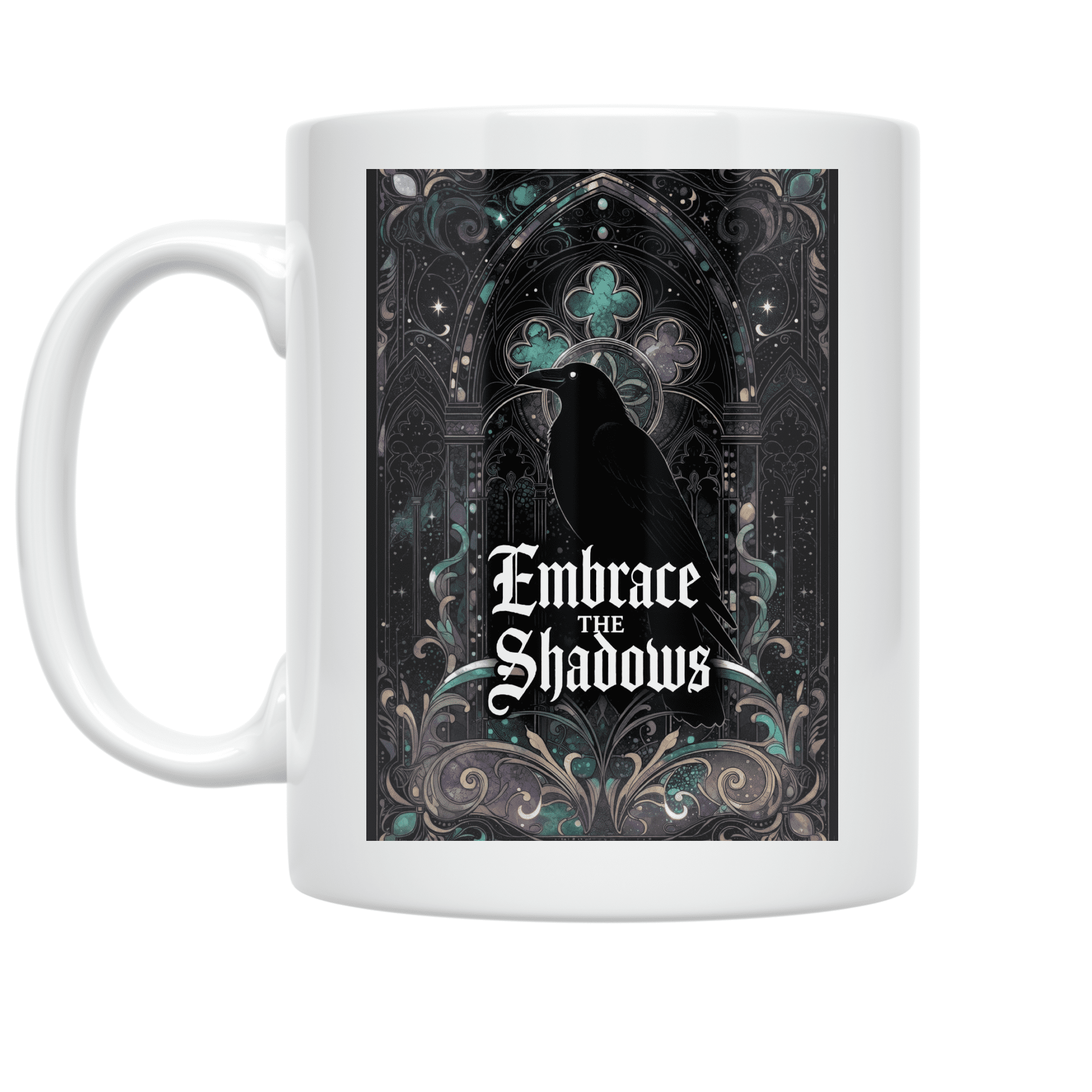 Gothic Raven Design - Dark Aesthetic Enthusiast - 11 oz Ceramic Coffee ...