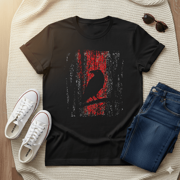 Gothic Raven Moonlight Forest Red Fire Edgy Cool Graphic Fans Unisex T ...