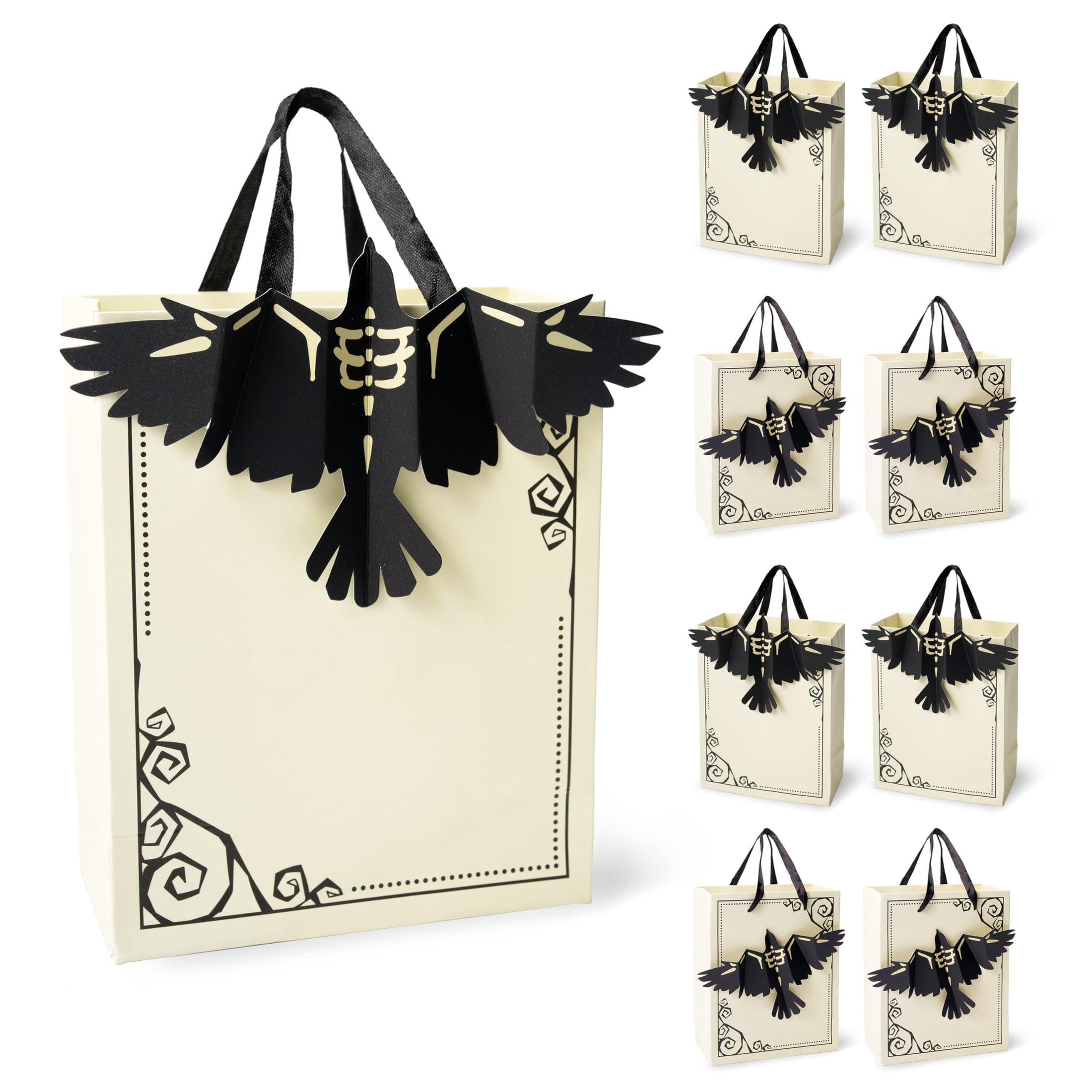Gothic Raven Party Favor Bags Set of 8 - 3D Crow Goodie Bags for ...