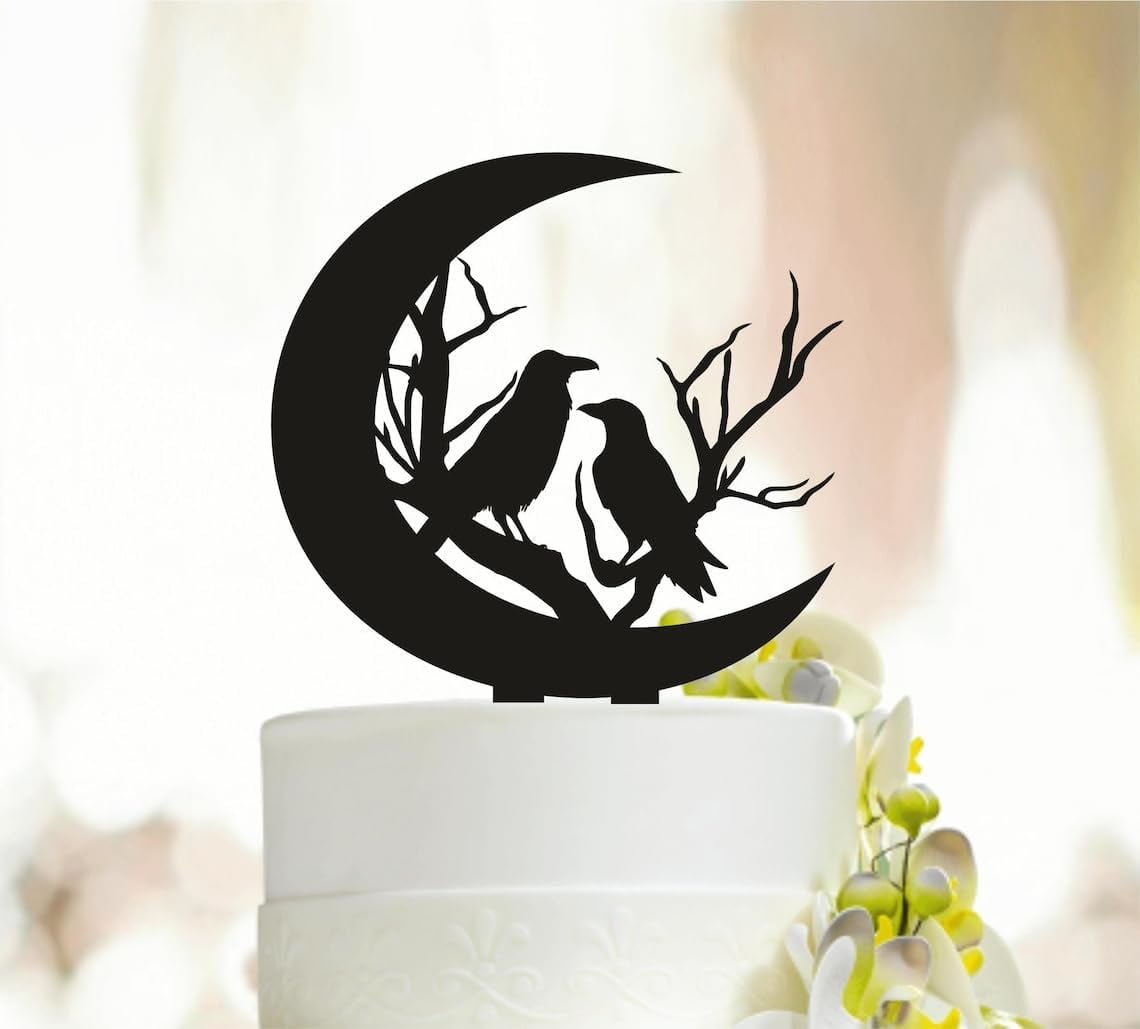 Gothic Raven Wedding Cake Topper,Wedding Raven Cake Topper,Gothic Crow ...