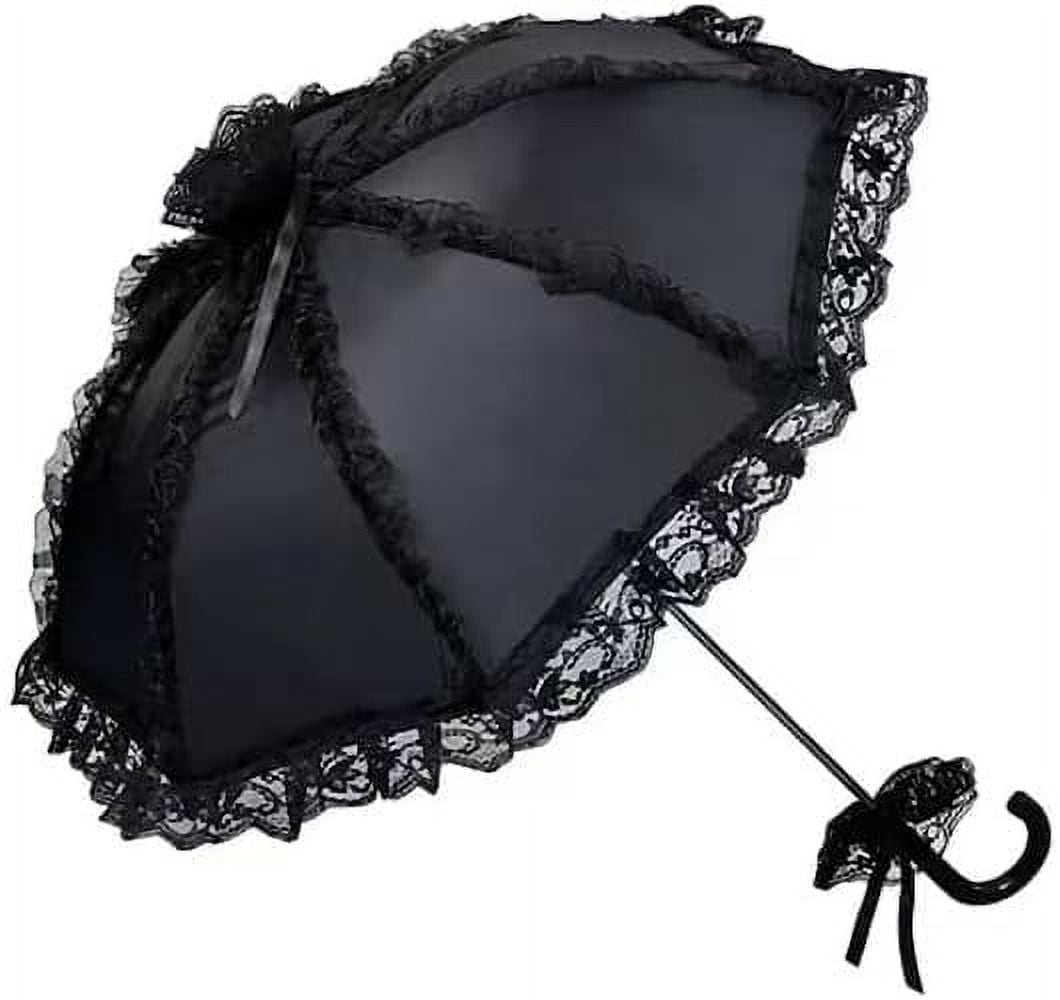 Gothic Rebel Victorian Lace Parasol Umbrella Black Style | Elegant ...