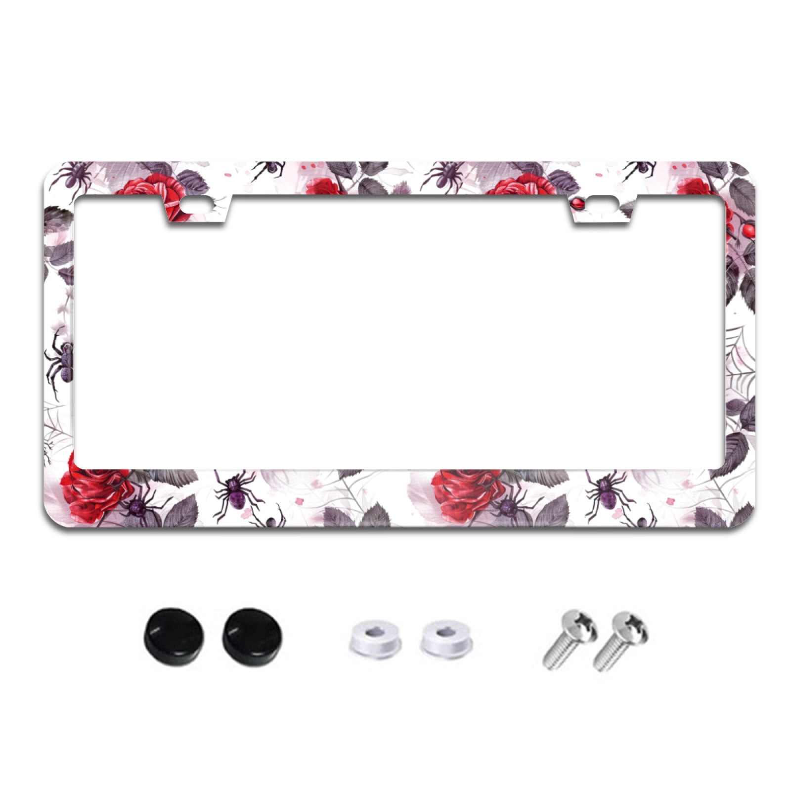 Gothic Red Roses and Spider Web-gigapixel-scale-2x License Plate Frames ...
