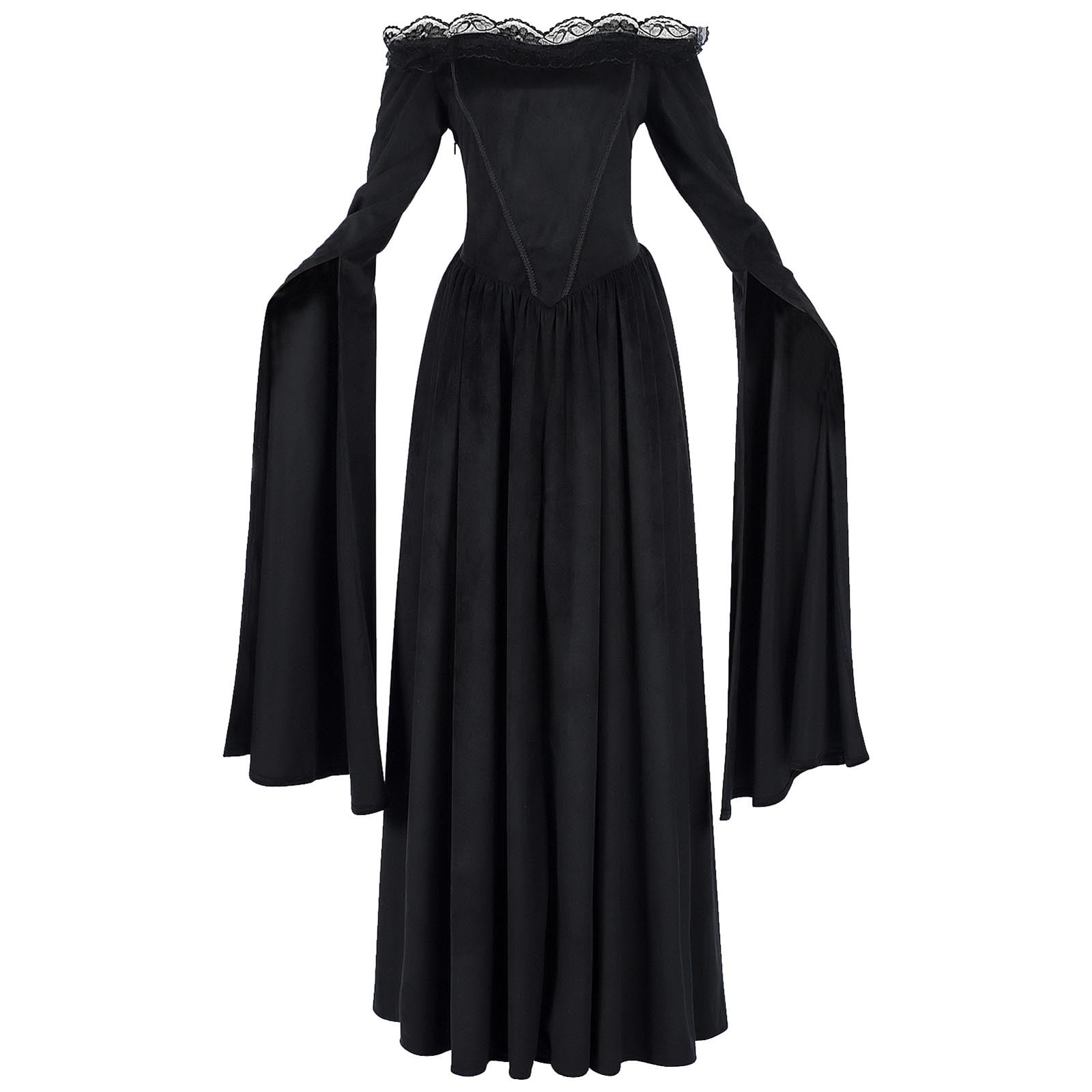 Gothic Renaissance Dress for Women Long Sleeve Off Shoulder Medieval ...