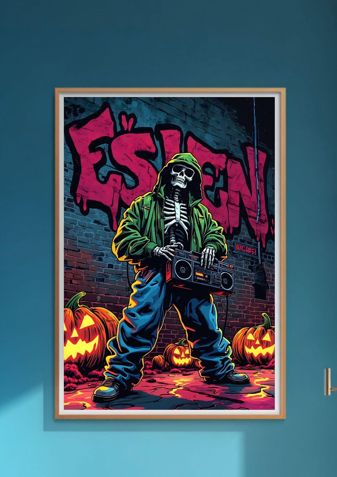 Gothic Retro Graffiti Wall Art, Unframed Paper Print Size 12x18 ...