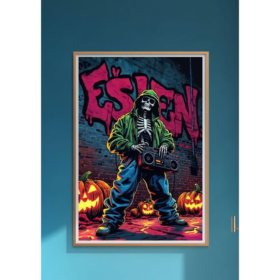 Gothic Retro Graffiti Wall Art, Unframed Paper Print Size 12x18 ...