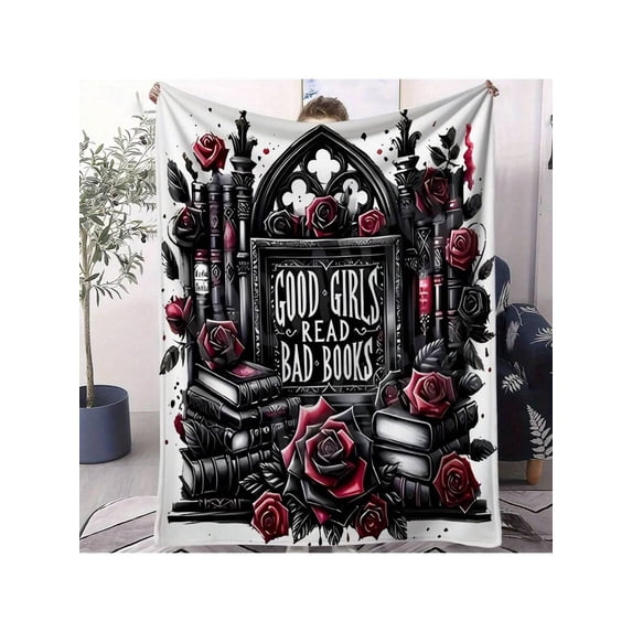 Gothic Romance Book Throw Blanket | 280GSM Flannel with "Good Girls ...