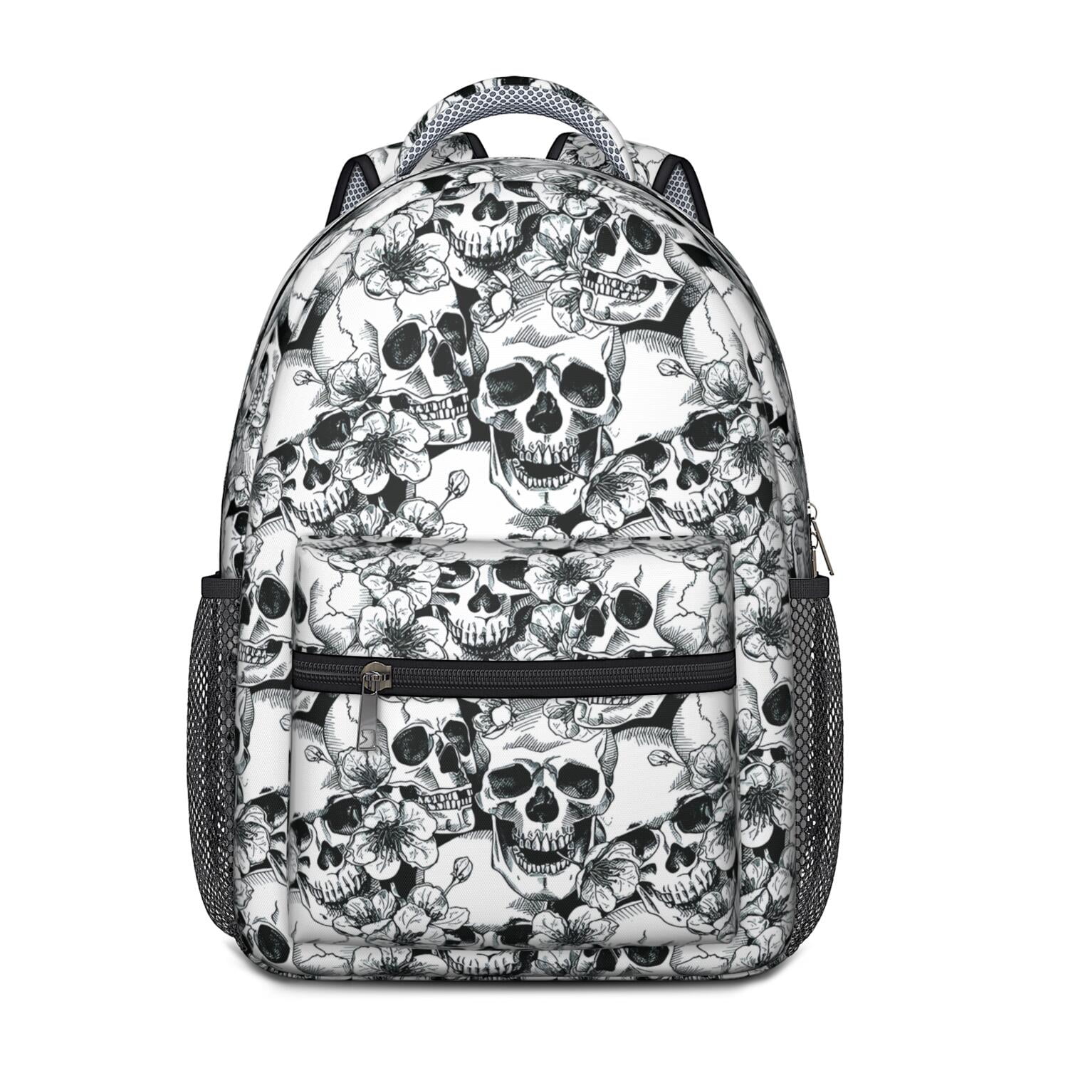 Gothic Roses & Butterflies Print Backpack - Breathable Ergonomic Design ...