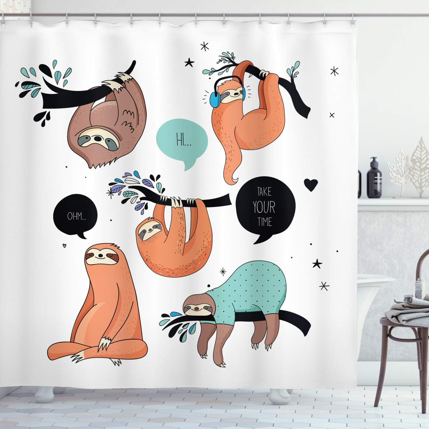 Gothic Shower Curtain, Greek Style Scene Climber Pillow Fruits Vine and ...