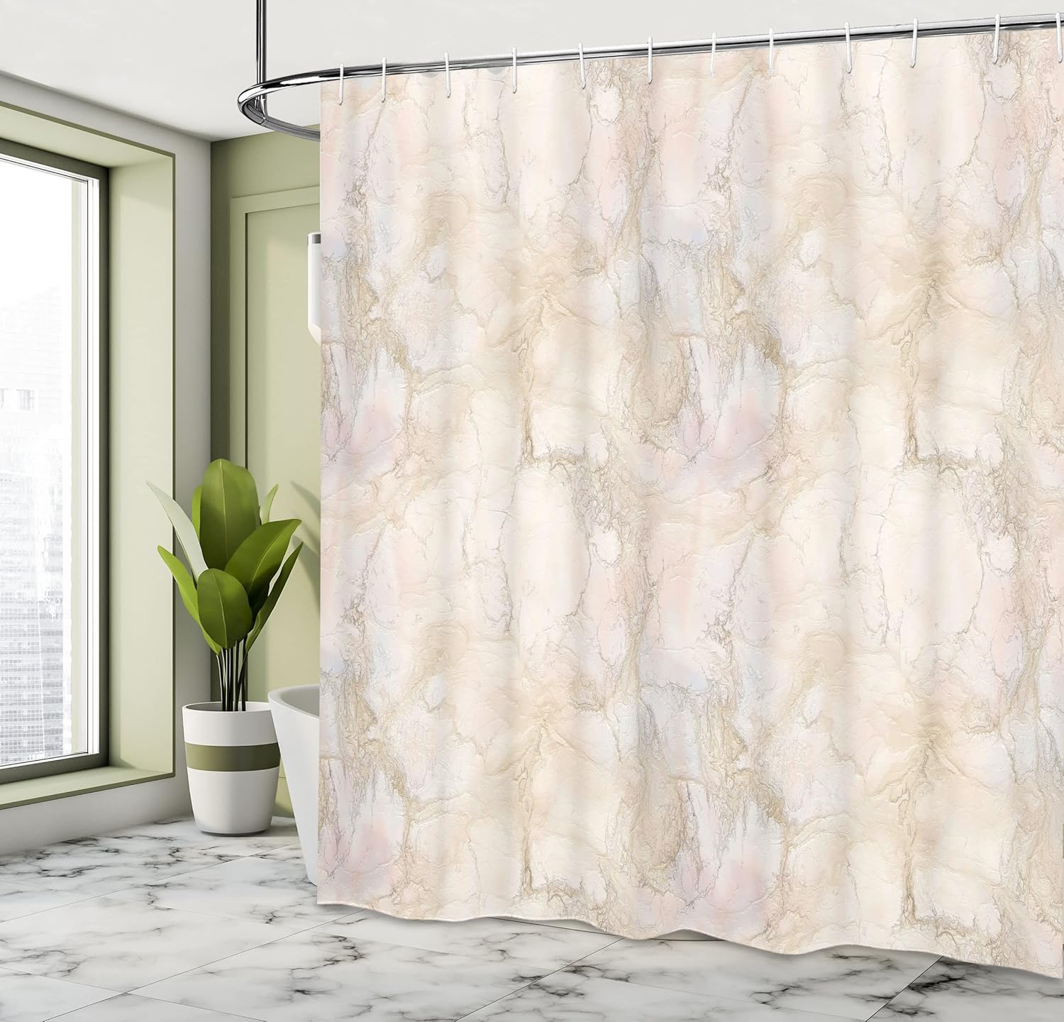 Gothic Shower Curtain, Greek Style Scene Climber Pillow Fruits Vine and ...