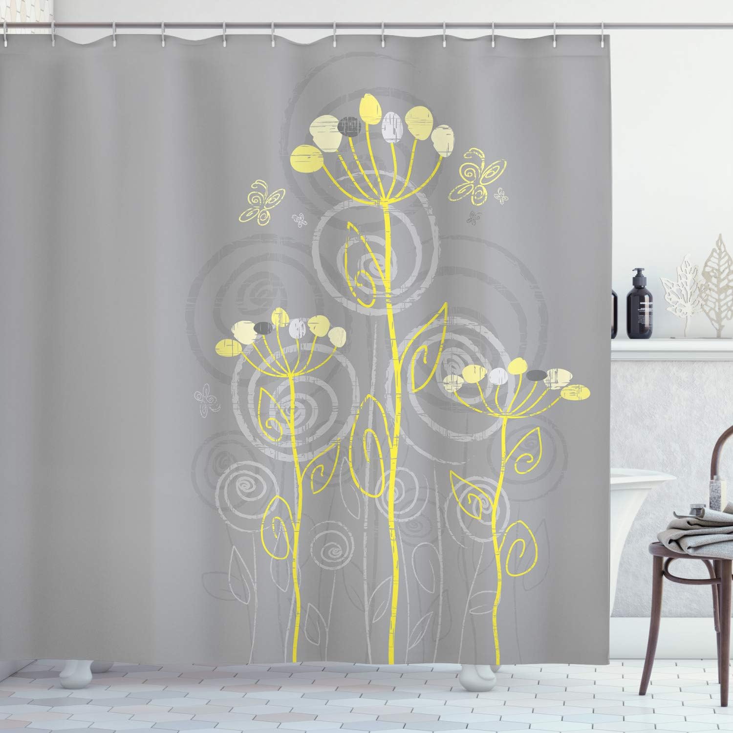Gothic Shower Curtain, Greek Style Scene Climber Pillow Fruits Vine and ...