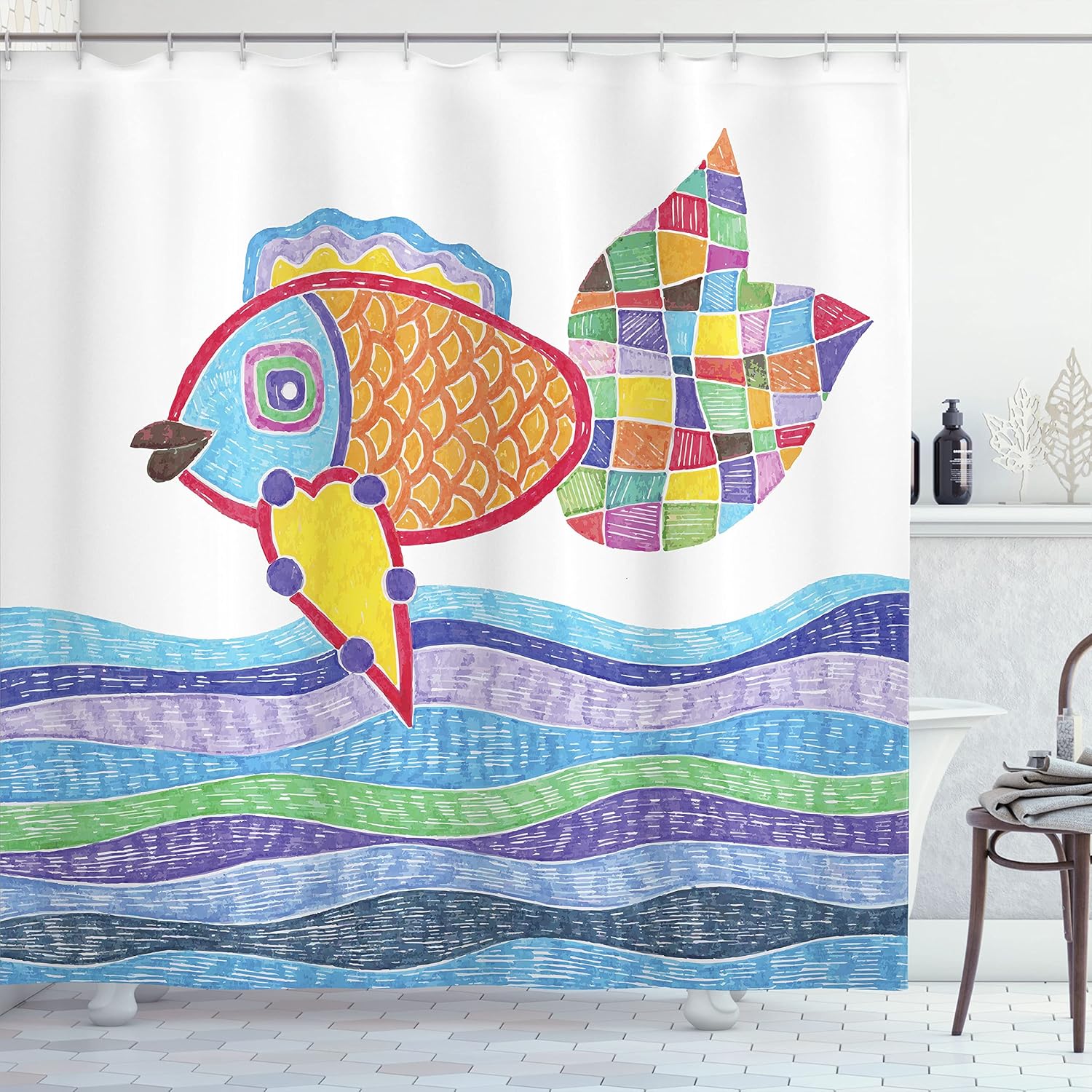 Gothic Shower Curtain, Greek Style Scene Climber Pillow Fruits Vine and ...
