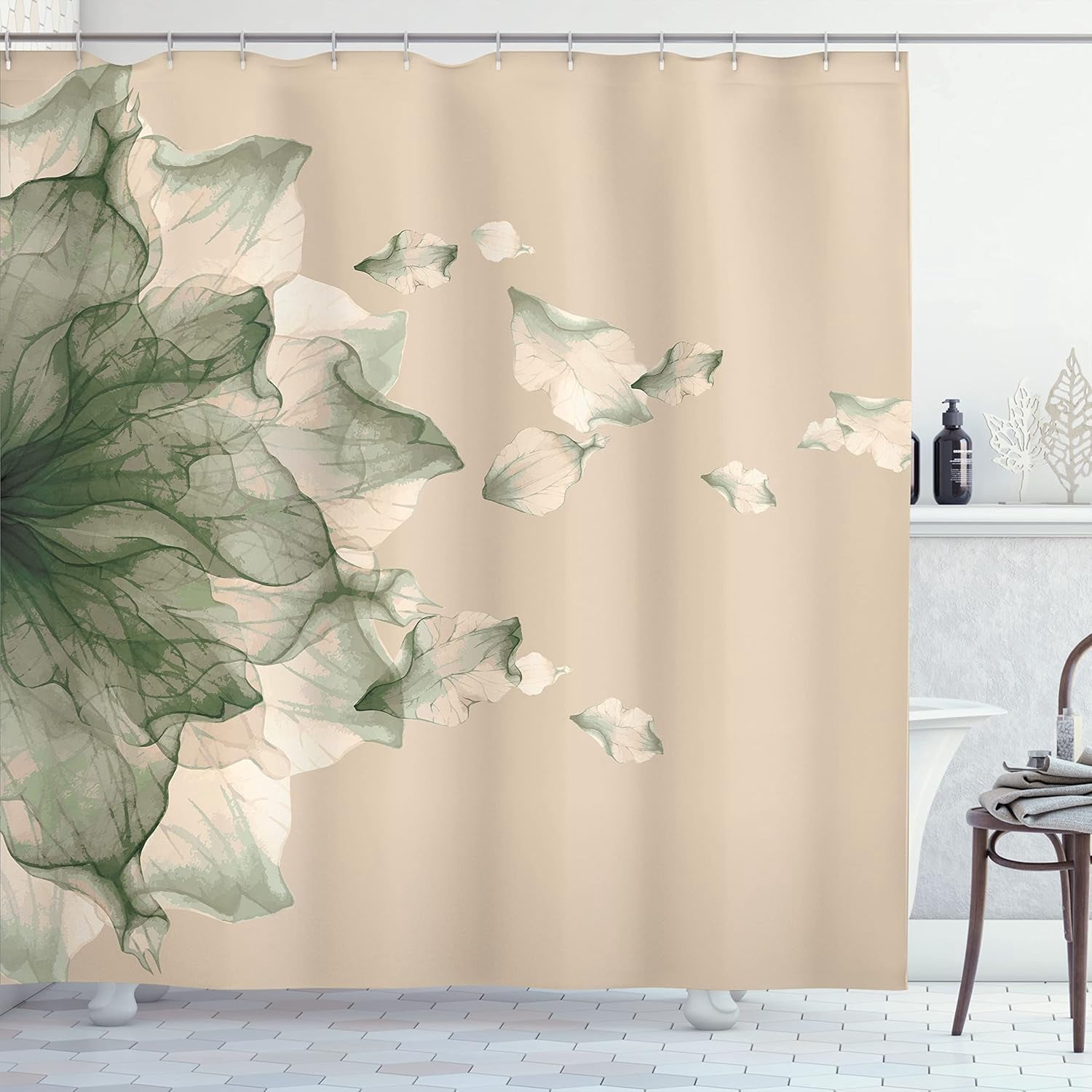 Gothic Shower Curtain, Greek Style Scene Climber Pillow Fruits Vine and ...