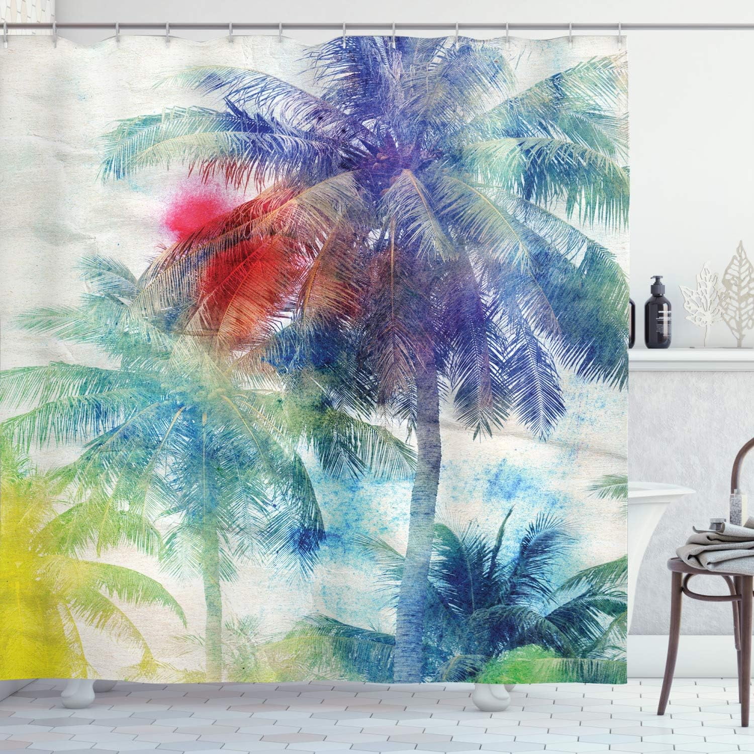 Gothic Shower Curtain, Greek Style Scene Climber Pillow Fruits Vine and ...