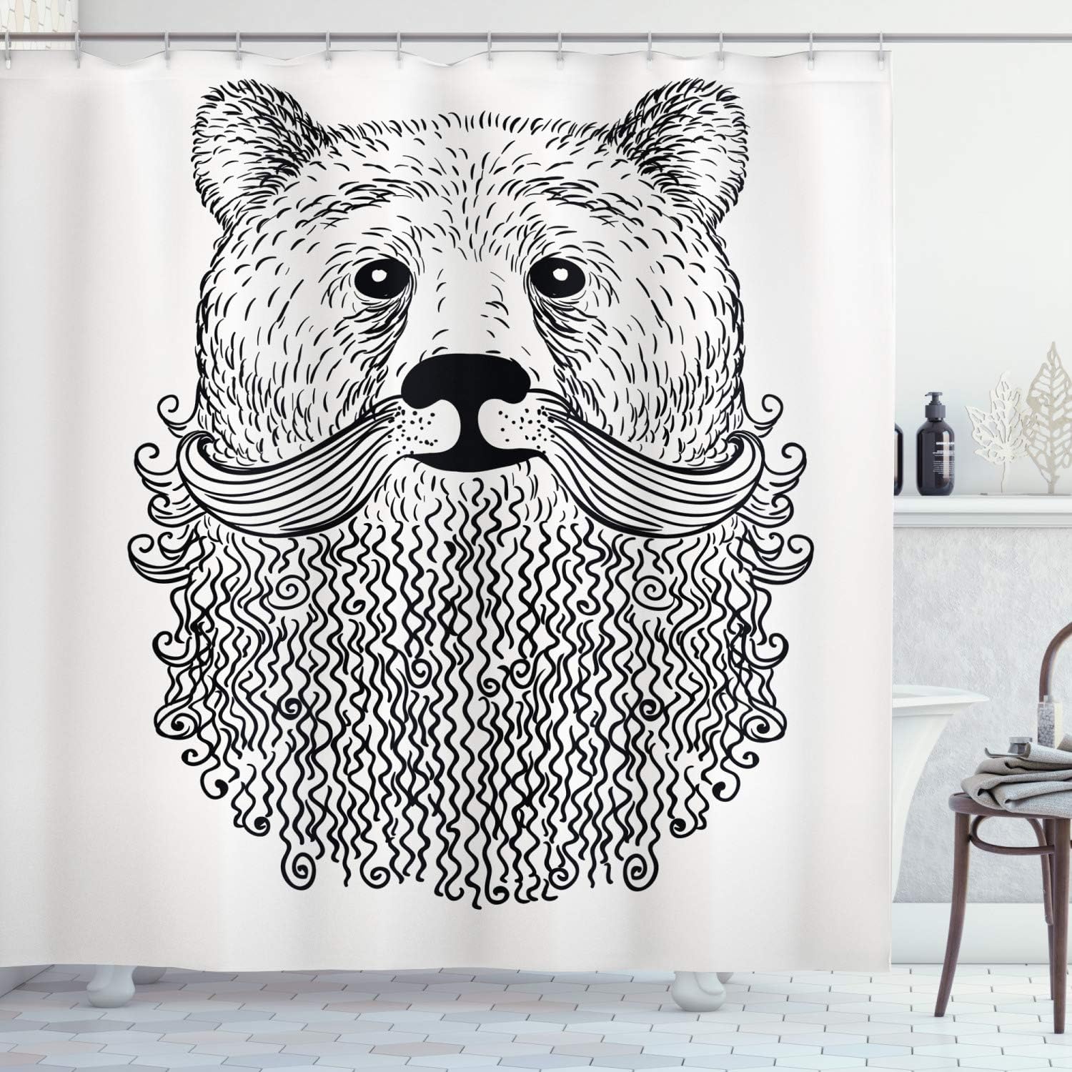 Gothic Shower Curtain, Greek Style Scene Climber Pillow Fruits Vine and ...