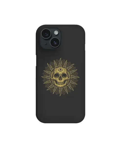 Gothic Skeleton Head Sun Tattoo Art Phone Case for iPhone 16 15 14 13 ...