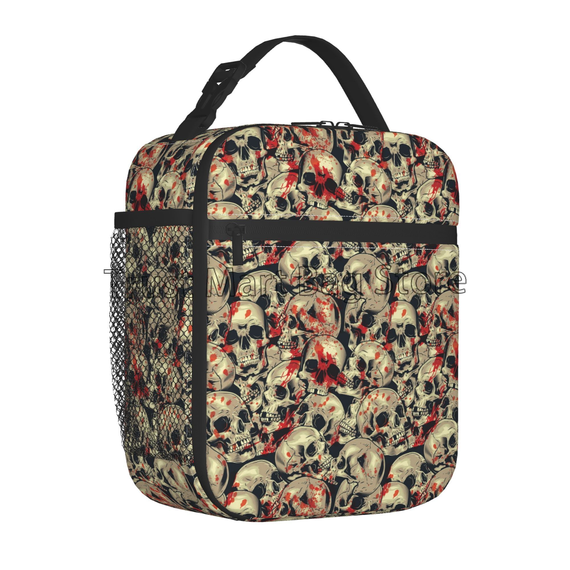 Gothic Skeleton Horror Death Skull Insulated Lunch Bag Reusable ...