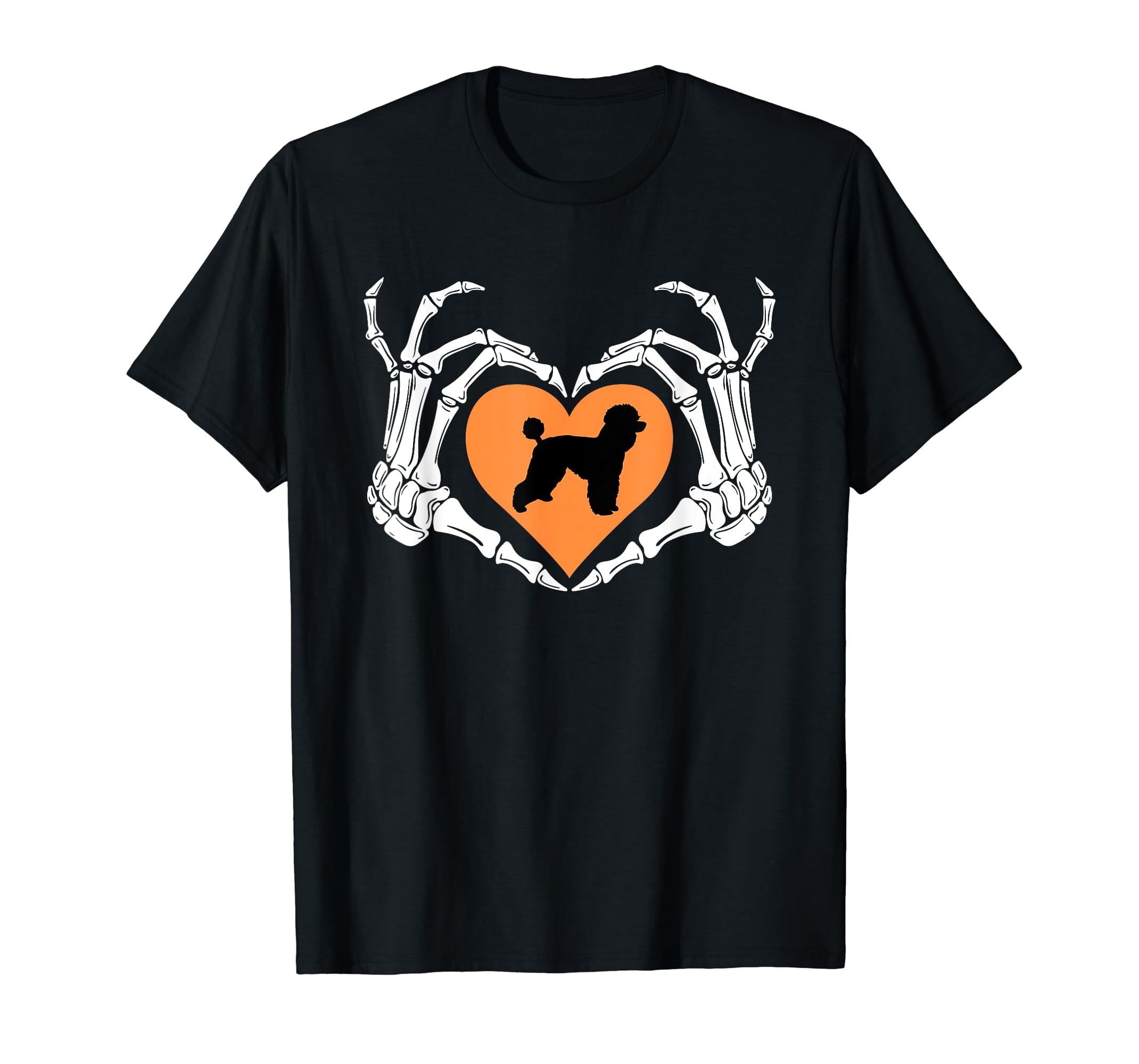 Gothic Skeleton Poodle Halloween Spooky Costume Men Women T-Shirt ...