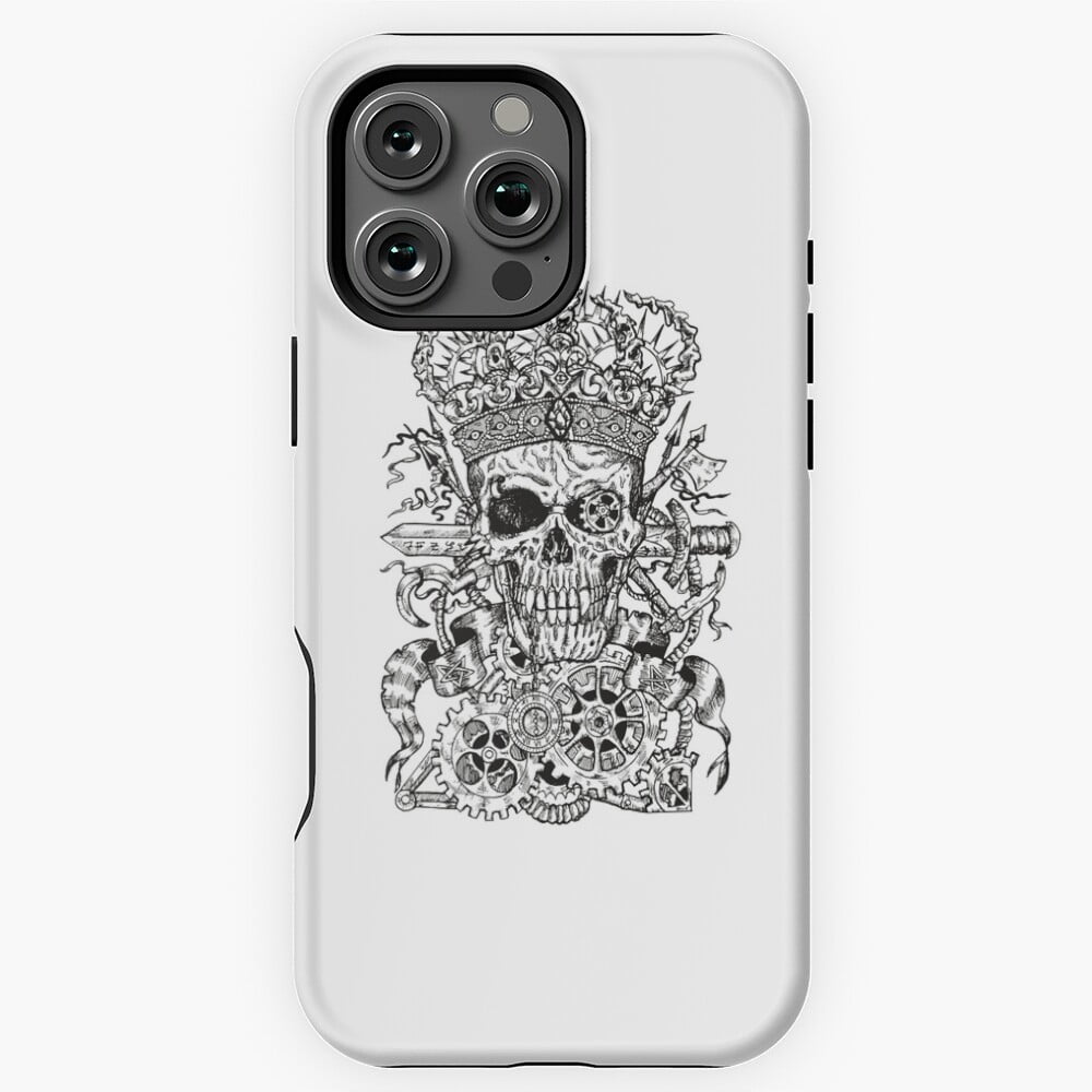 Gothic Skeleton With Sword Art Phone Case for iPhone 16 15 14 13 12 11 ...