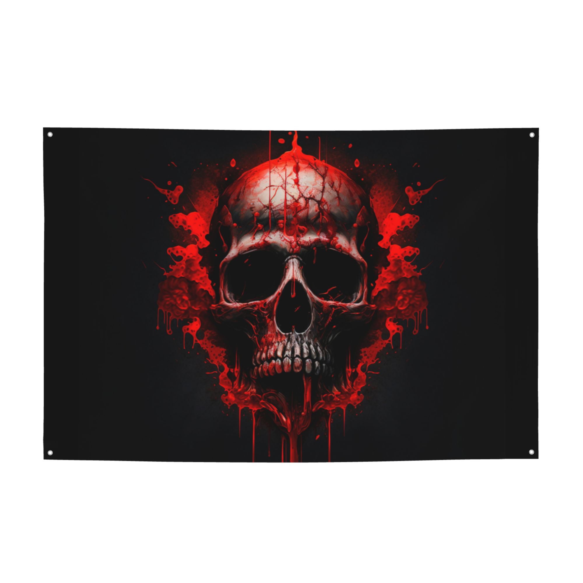 Gothic Skull Blood Skeleton Sign Banner, Horror Terror Hanging Banners ...