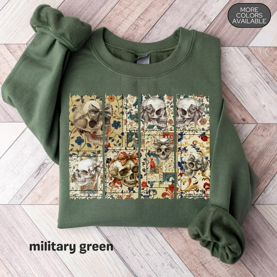 Gothic Skull Dark Aesthetic Sweatshirt - Walmart.com