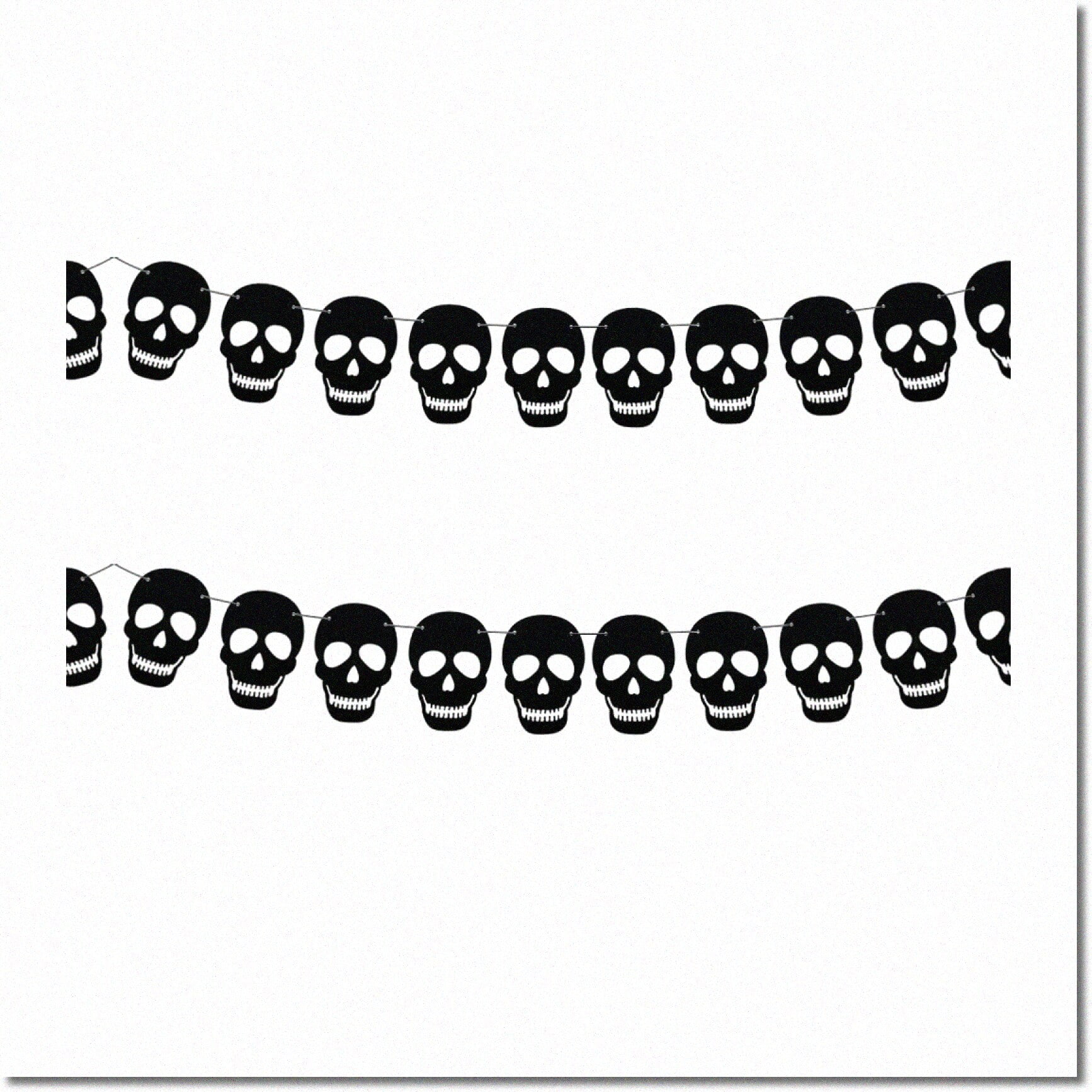 Gothic Skull Felt Garland - 2 Pack Skeleton Banner for DIY Party Decor ...