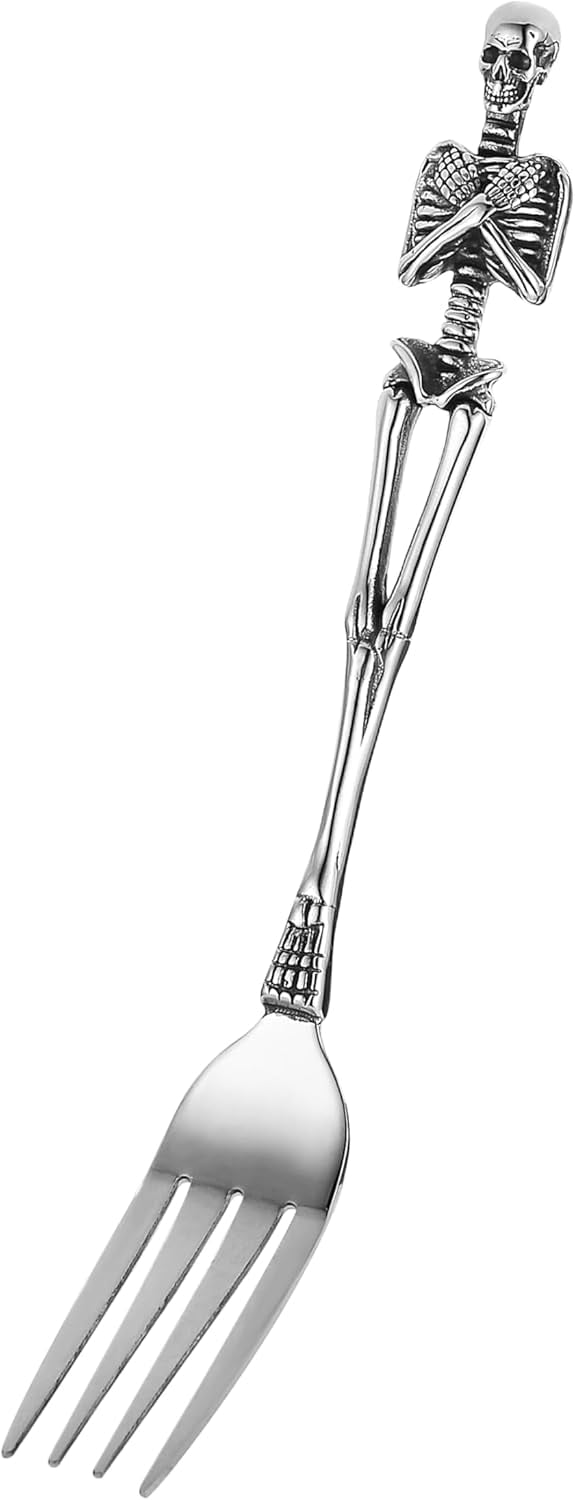 Gothic Skull Flatware: Dinner Knife, Dinner Fork, Soup Spoon & 3-Piece ...