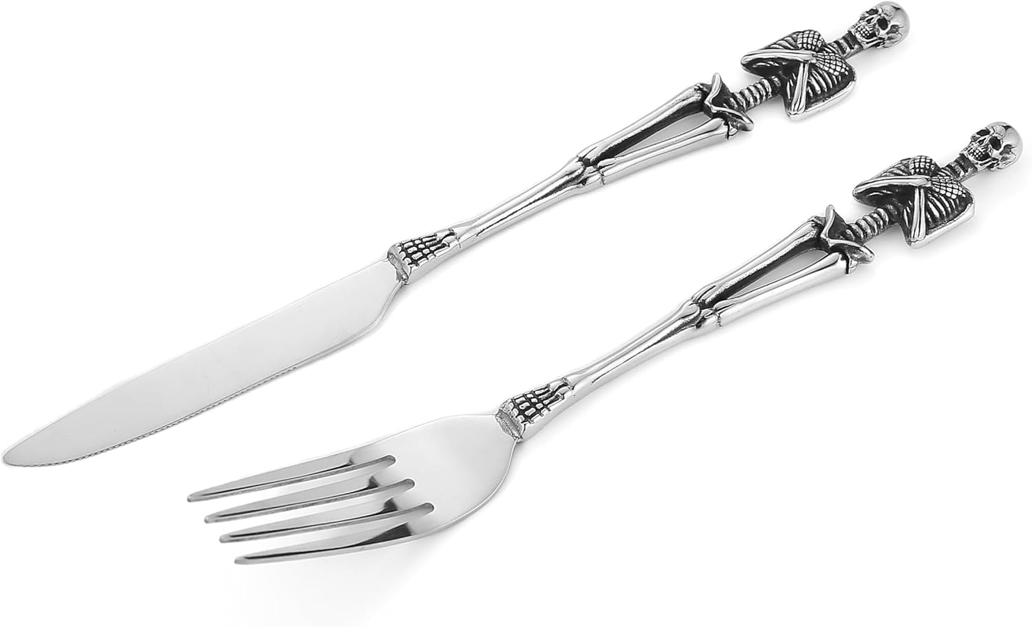 Gothic Skull Flatware: Dinner Knife, Dinner Fork, Soup Spoon & 3-Piece ...