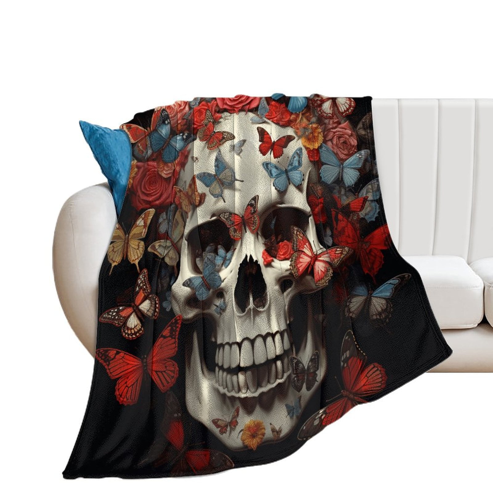 Gothic Skull Lover Blankets Flannel Blanket with Soft Throw Blanket for ...
