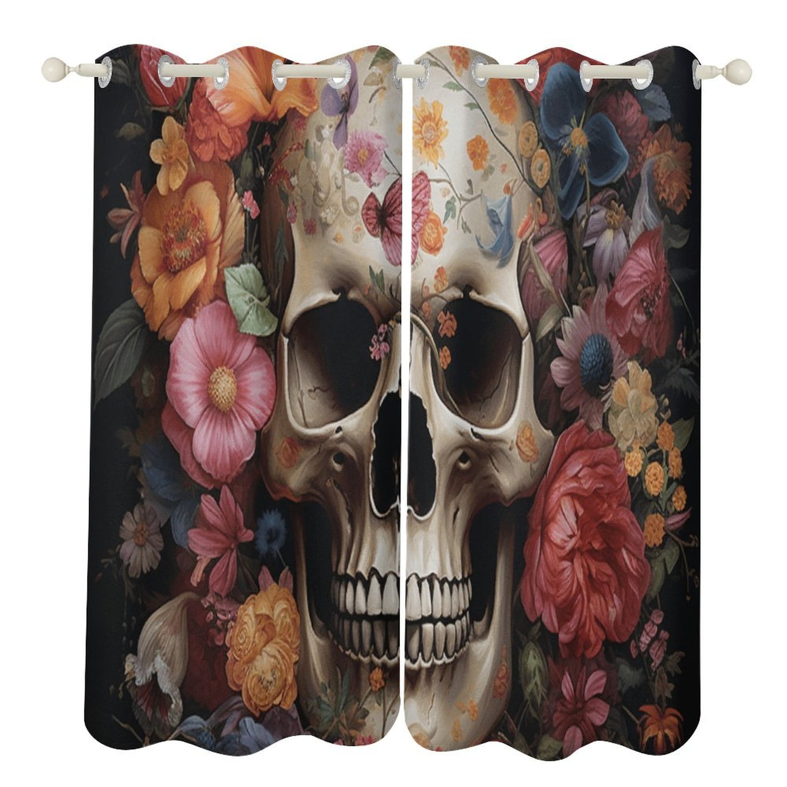 Gothic Skull Lover Modern Window for Living Room Curtains for Child ...