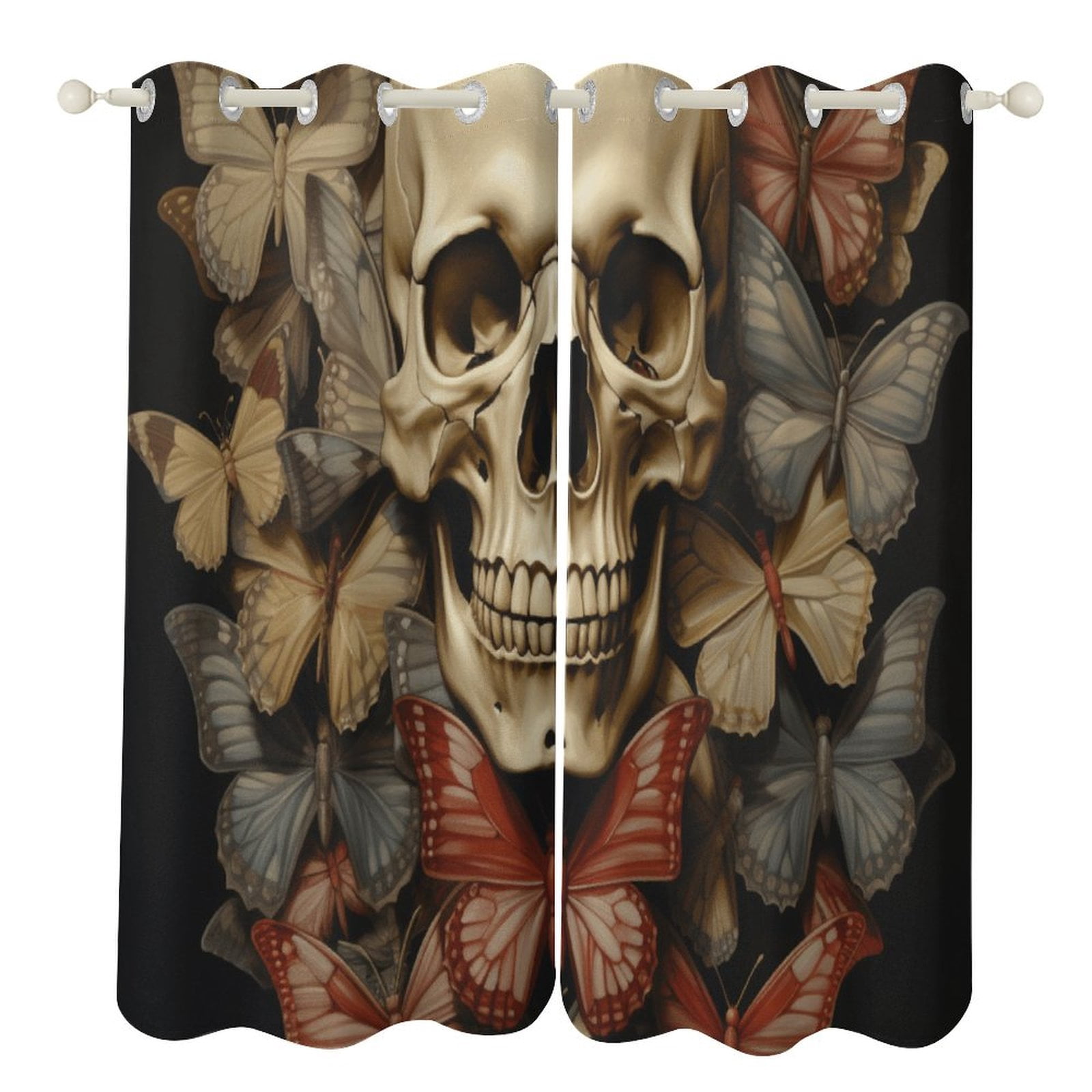 Gothic Skull Lover Modern Window for Living Room Curtains for Child ...