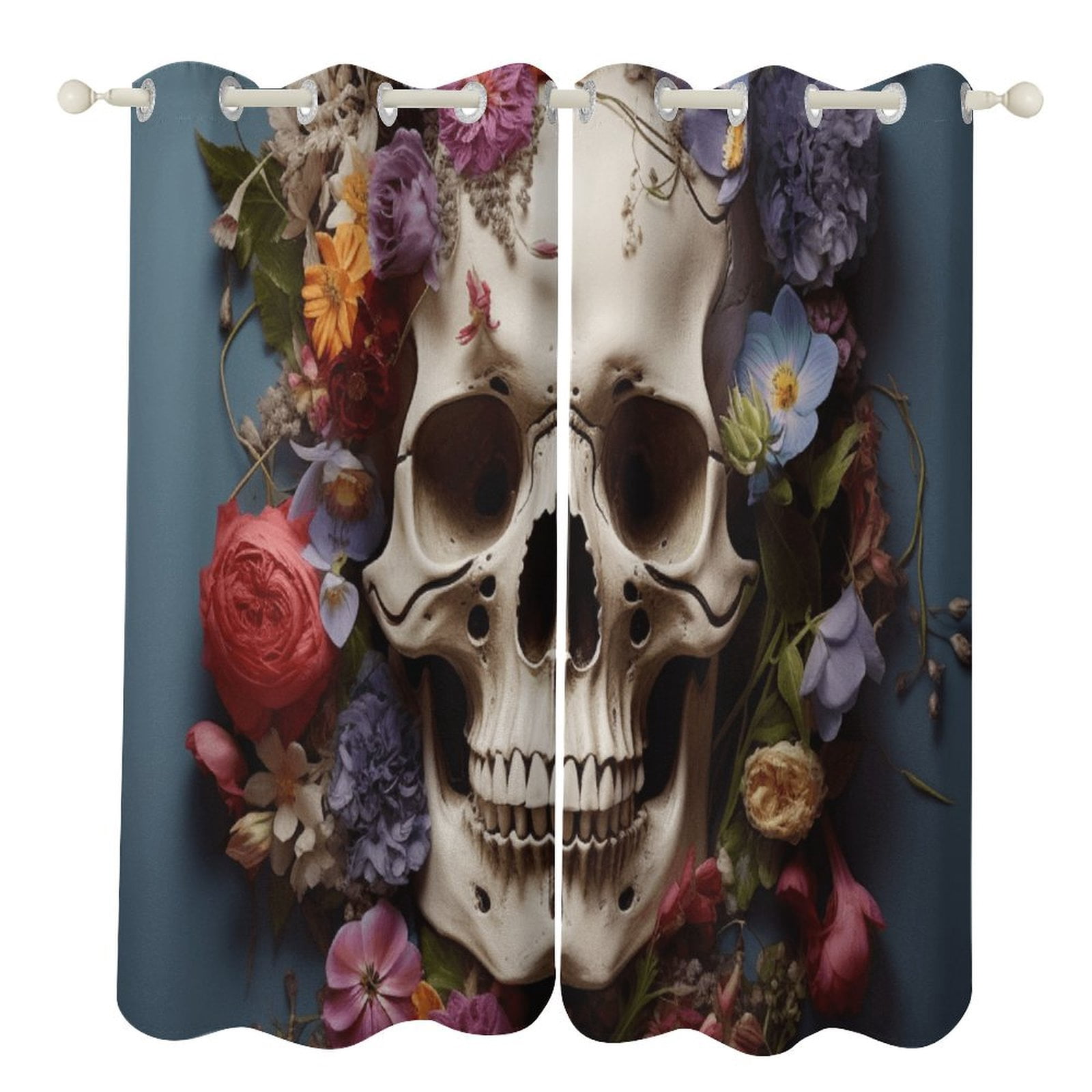 Gothic Skull Lover Modern Window for Living Room Curtains for Child ...