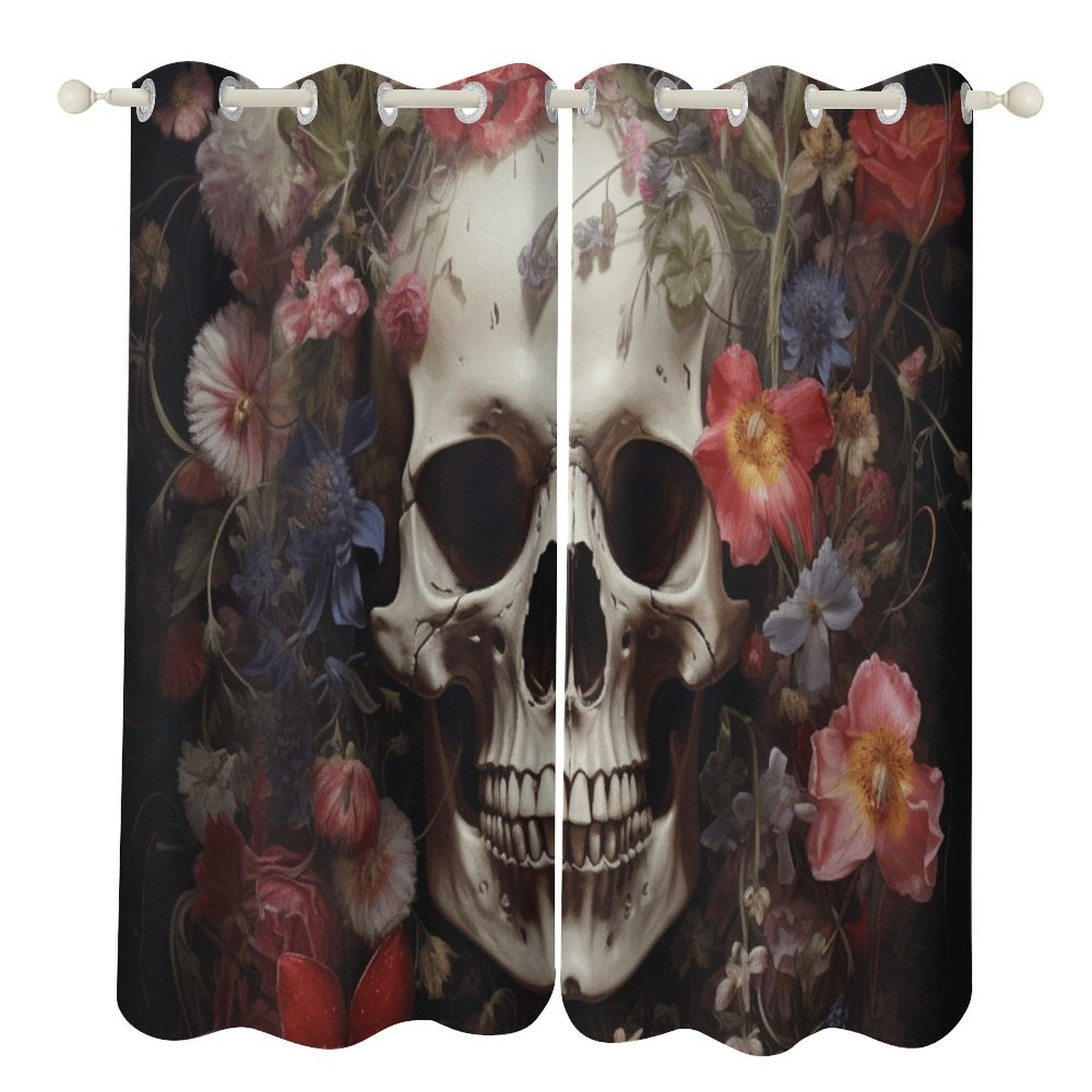 Gothic Skull Lover Modern Window for Living Room Curtains for Child ...